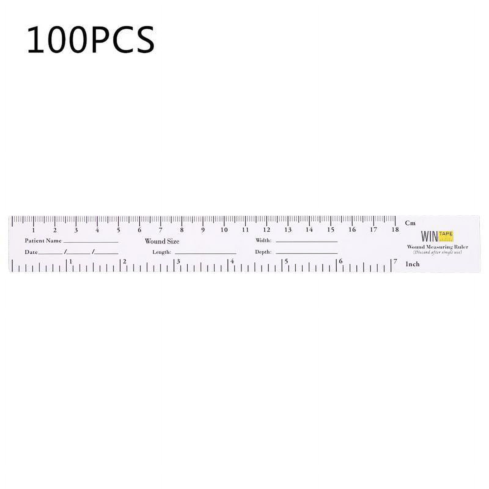 TONKBEEY Me dical Medimeter 100 Pack 18cm / 7'' Educare Wound Ruler /Paper Wound Measure ...