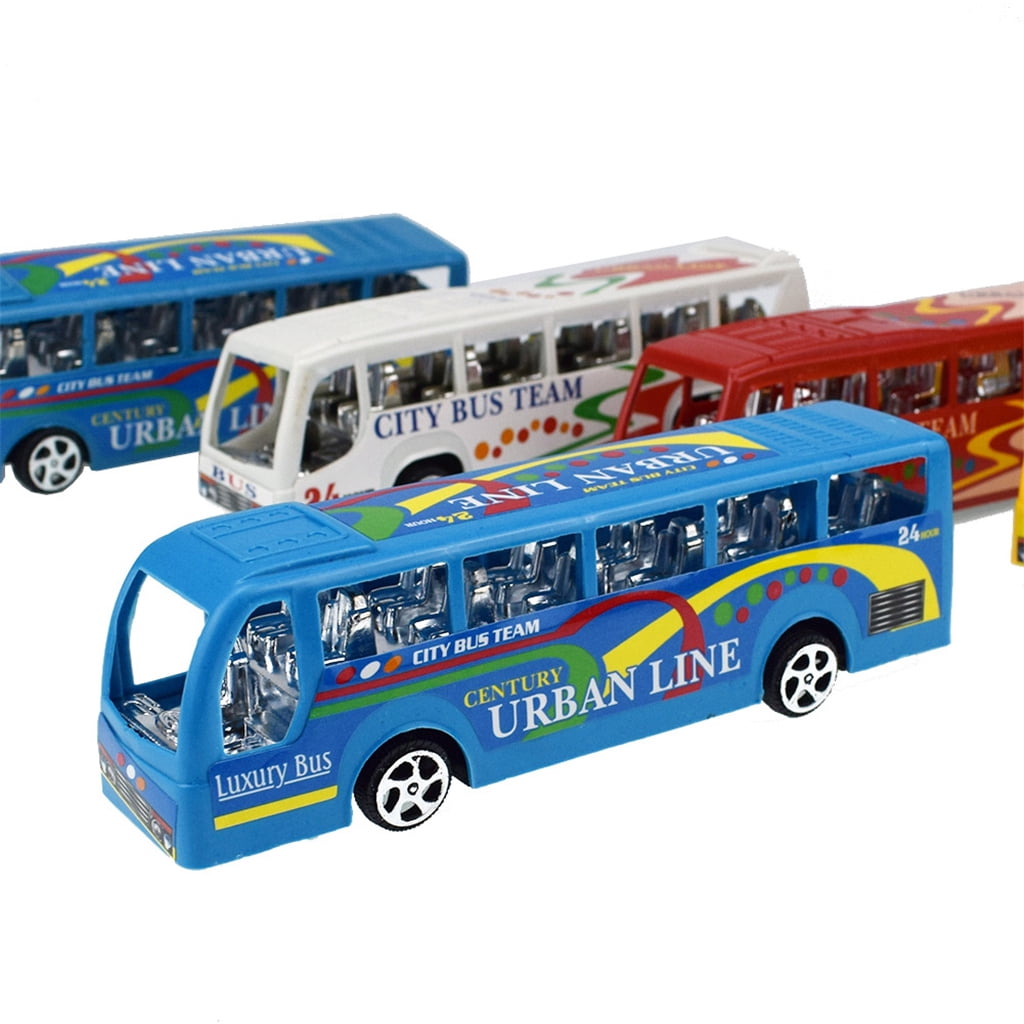 TONKBEEY Model Play Vehicle Mini Bus Inertia Powered Sliding Bus Kids ...