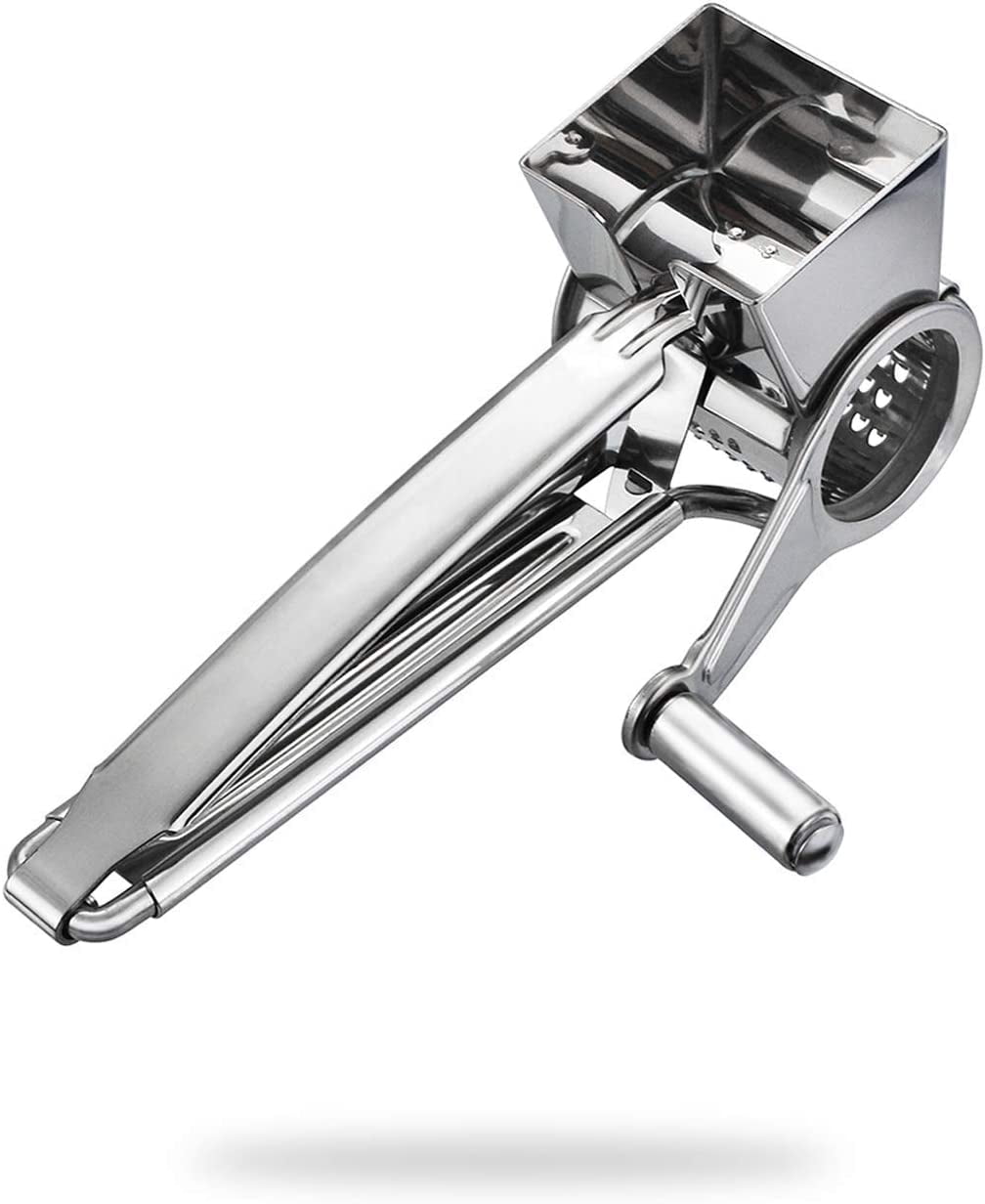 TONMA Multipurpose Rotary Cheese Grater with 1 Stainless Steel Handheld ...