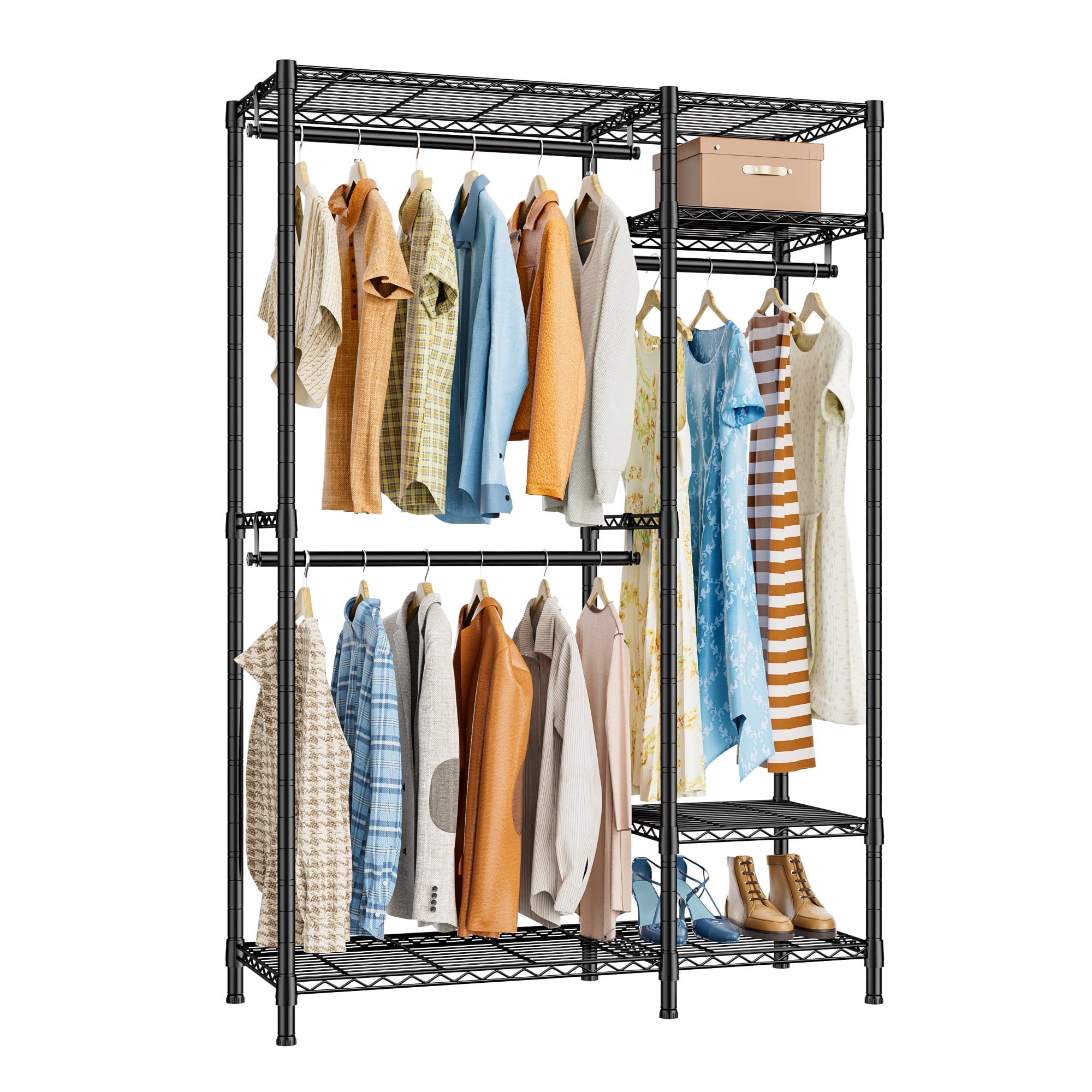 TONNSO T02 Garment Rack Heavy Duty Clothes Rack 4 Tiers Adjustable Wire ...