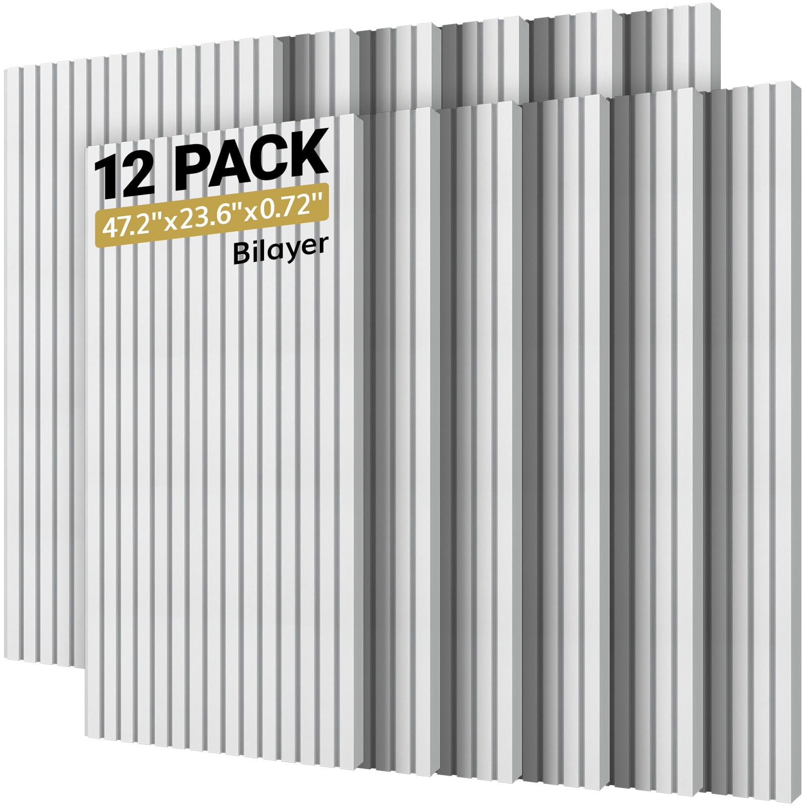 TONOR 12-Pack Bilayer Acoustic Panels Large Self-adhesive, 47.2'' * 23. ...