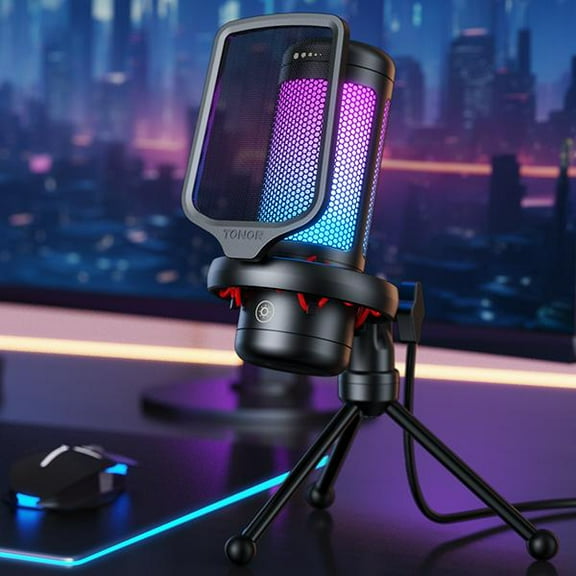 USB Microphone, TONOR Cardioid Condenser Computer PC Mic with Tripod ...