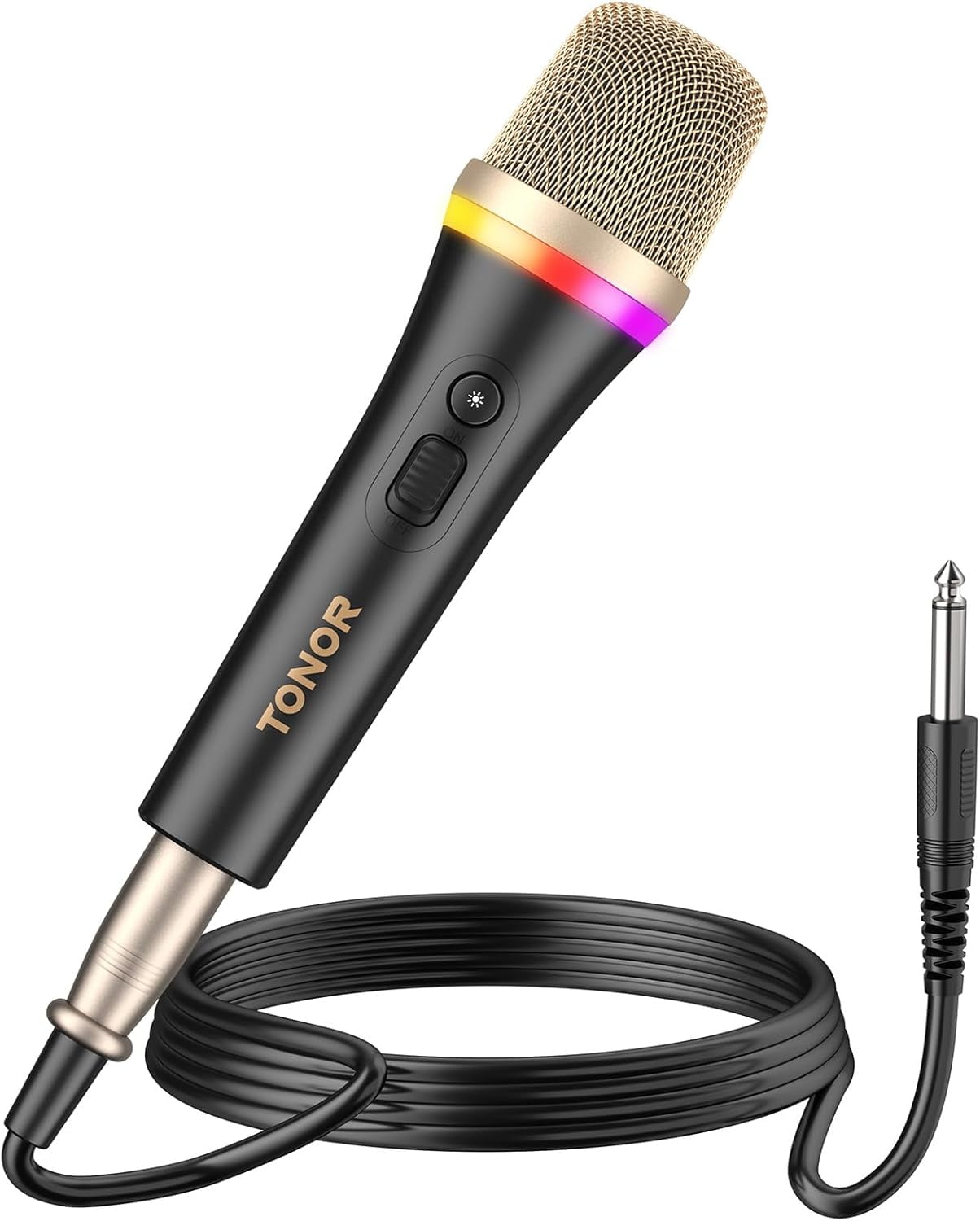 TONOR RGB Dynamic Karaoke Microphone for Singing with 5M XLR Cable, XLR ...