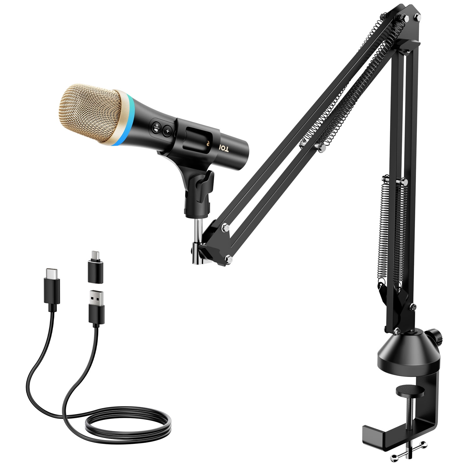 TONOR USB Dynamic Microphone for Podcast Gaming Mic with RGB for ...