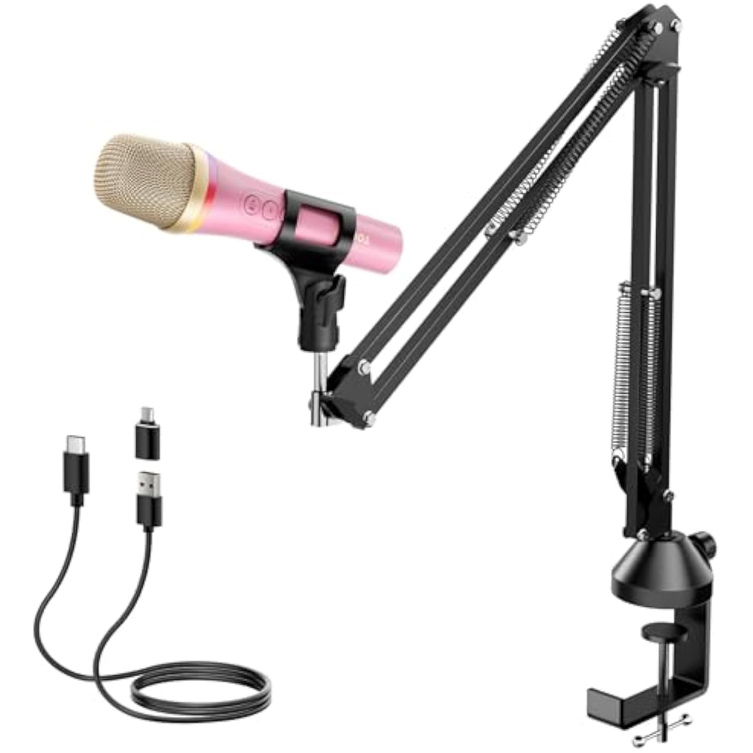 TONOR USB/Type C Dynamic Microphone for PC, RGB Podcast Computer Gaming ...