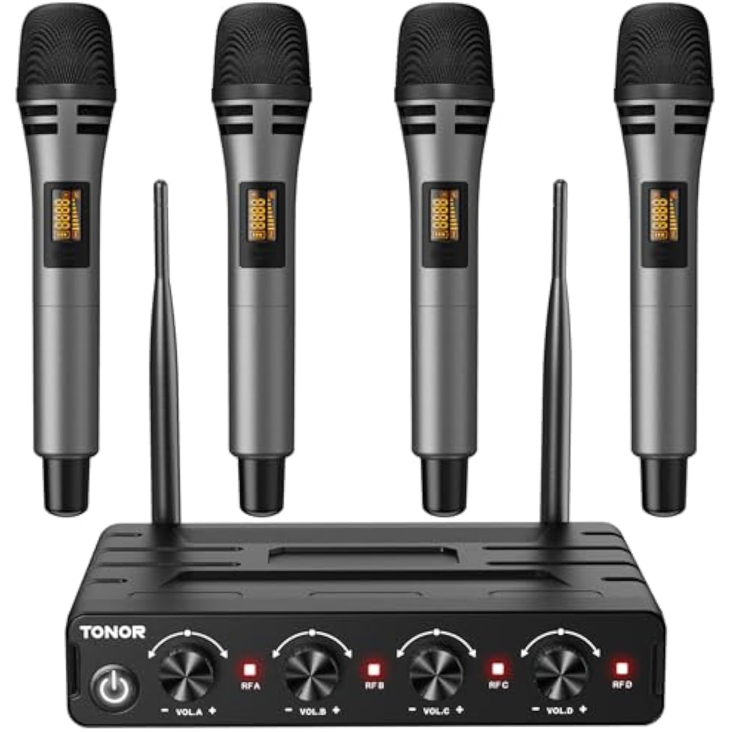 TONOR Wireless Microphones System with 4x10 Channels Cordless Handheld ...