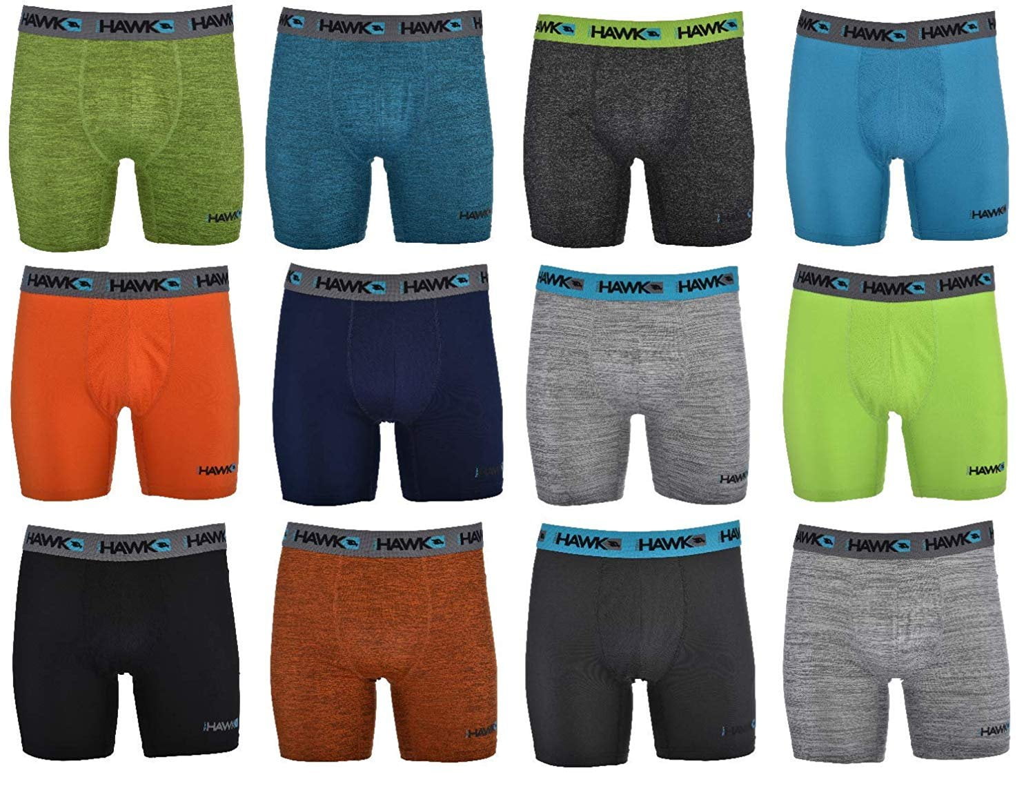 TONY HAWK Men's 12-Pack Performance Boxer Briefs - Athletic Fit ...
