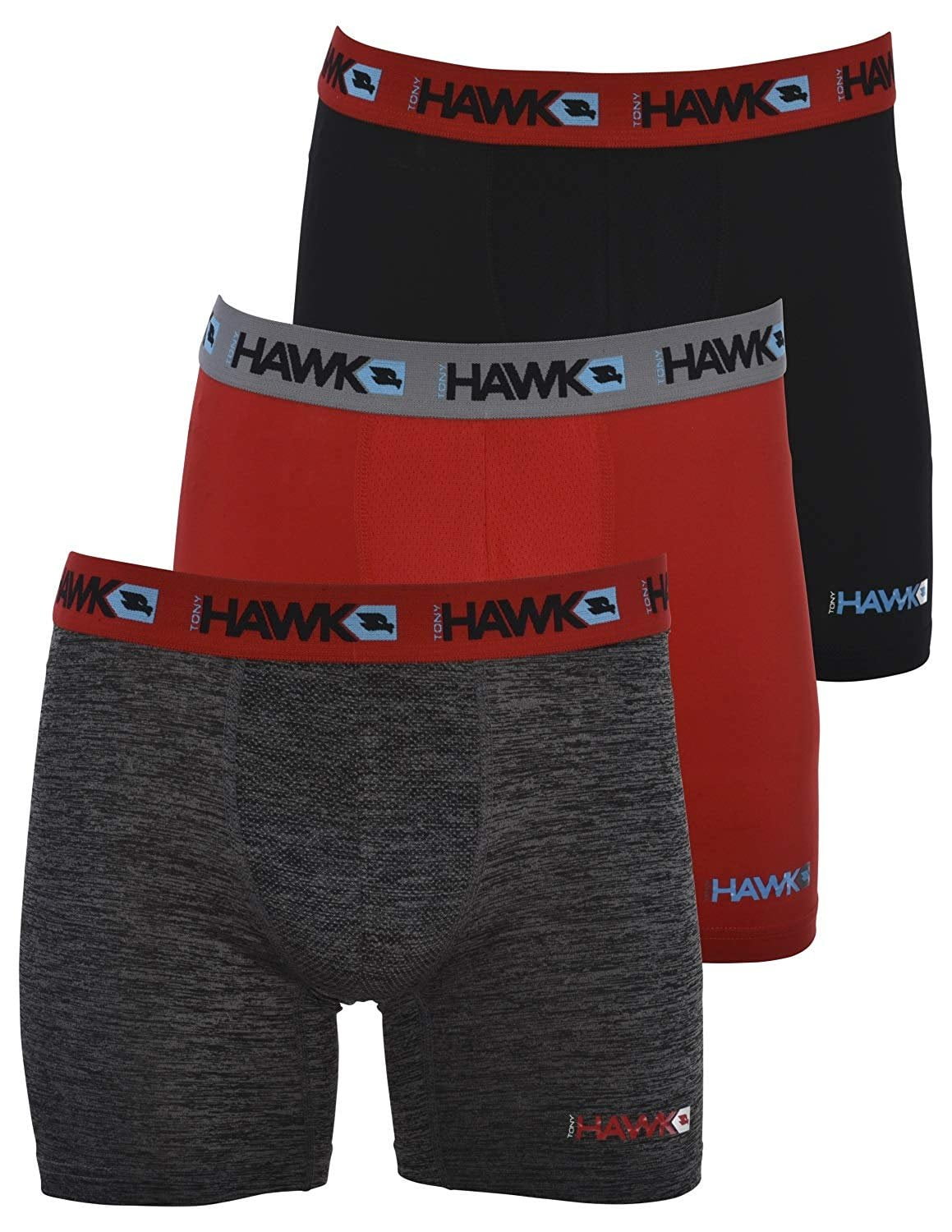 TONY HAWK Mens Performance Underwear - 3-Pack Stretch Performance Boxer ...