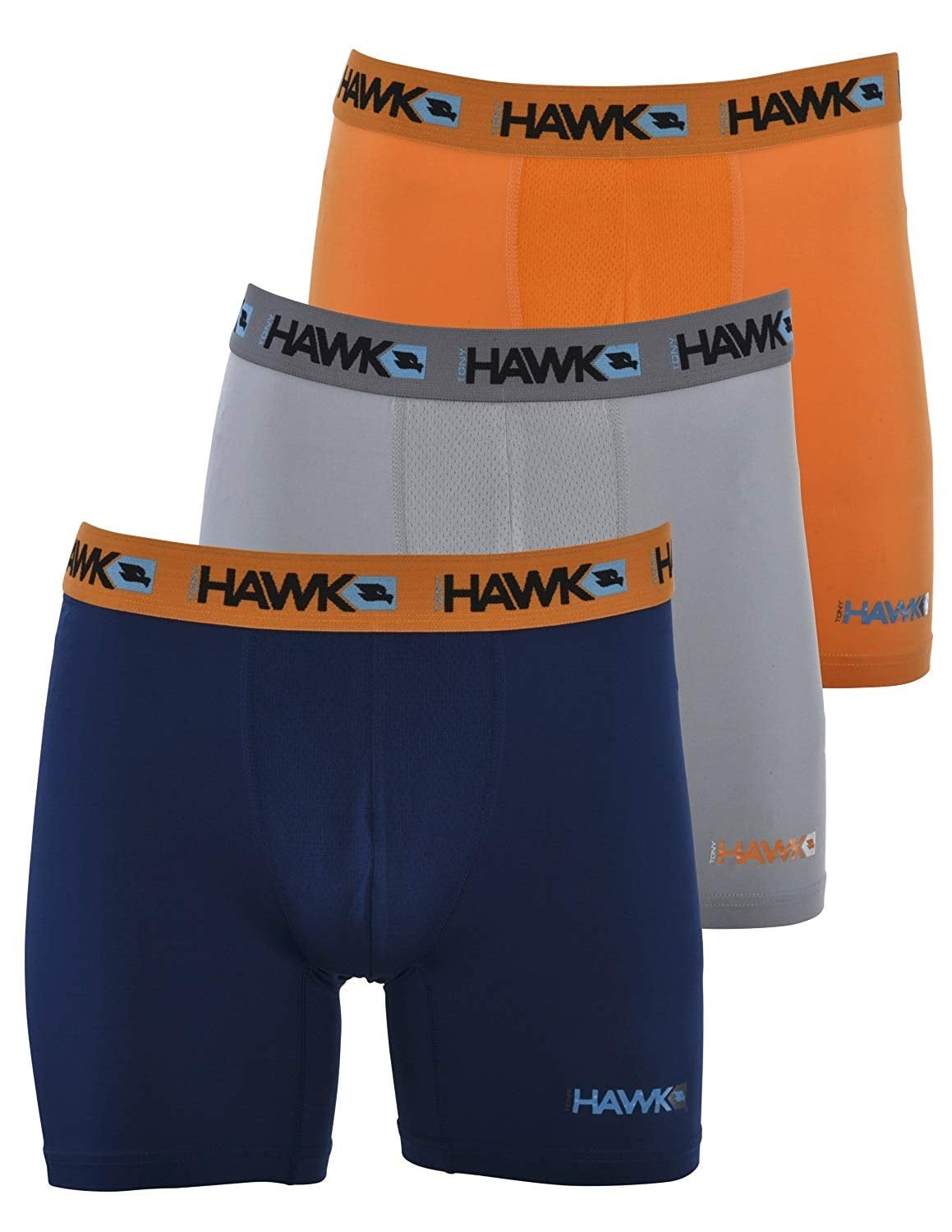 TONY HAWK Mens Performance Underwear - 3-Pack Stretch Performance Boxer ...