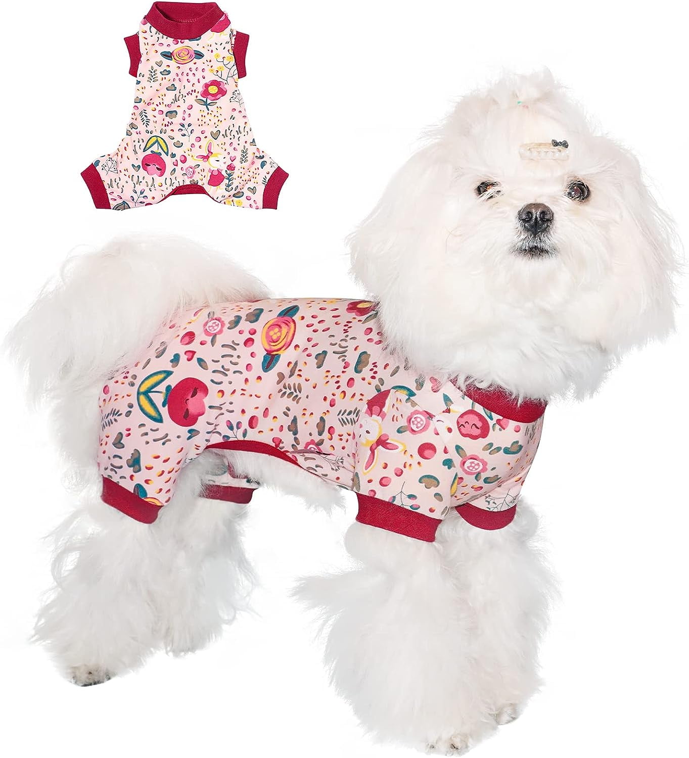 TONY HOBY Dog Pajamas Cute Flower & Rabbit Dog Clothes Lightweight ...