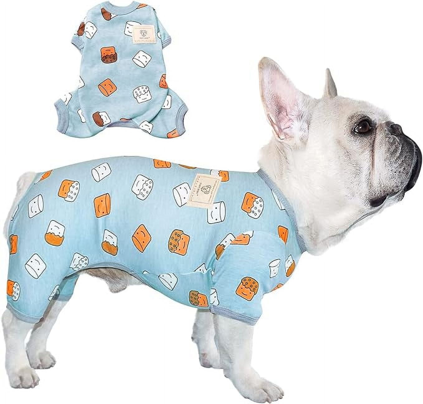 TONY HOBY Dog Pajamas, Dog Jumpsuit Onesies with Cute Smile Cupcake, 4 ...