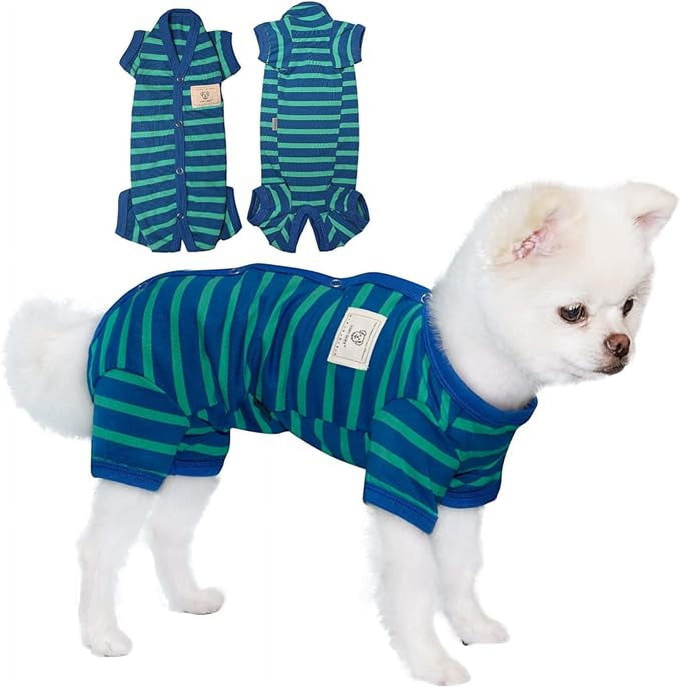 TONY HOBY Dog Pajamas for Medium Small Dog, Dog Jumpsuit with Stripes 4 ...