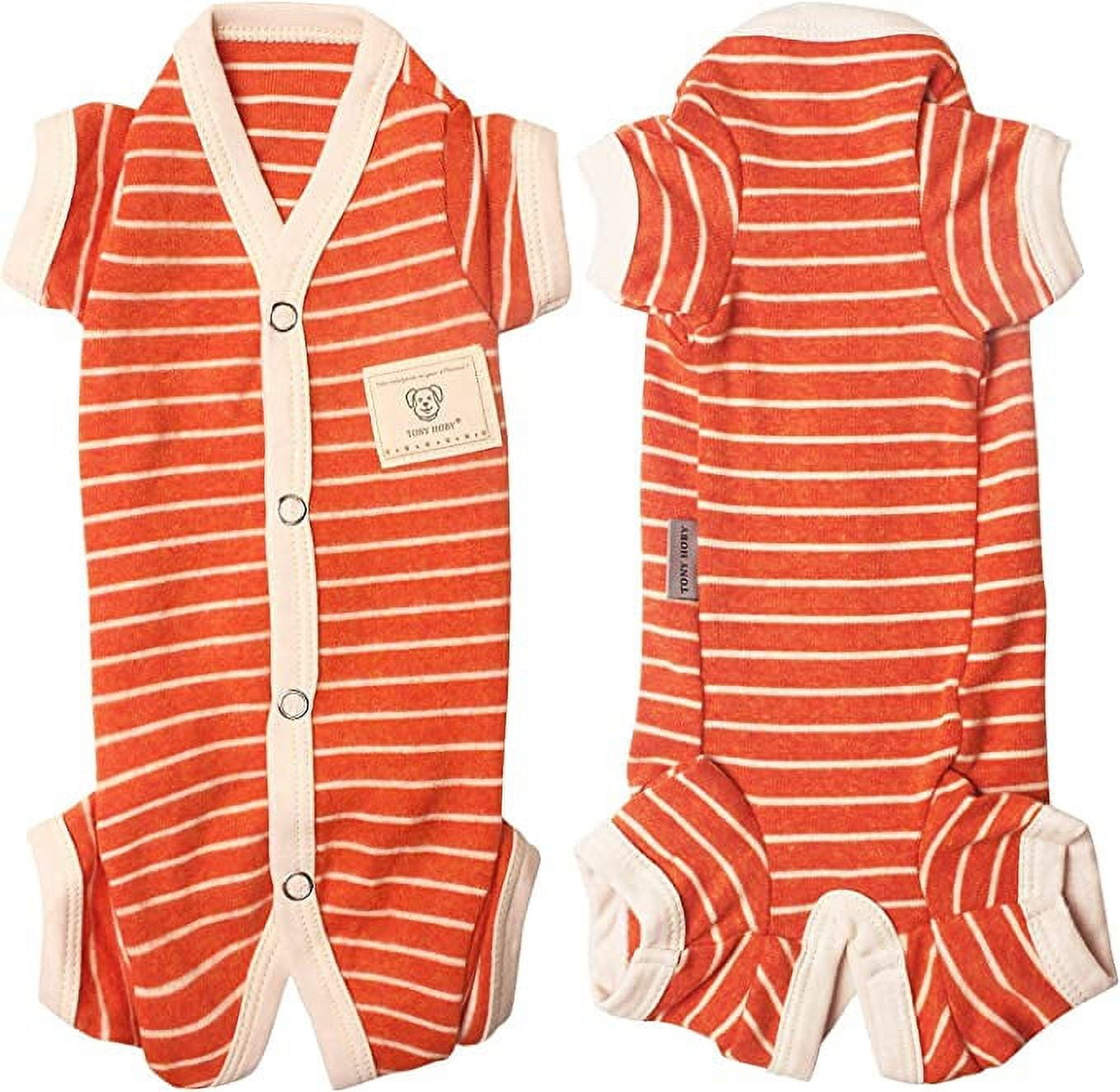 TONY HOBY Female/Male Pet Dog Pajamas Stripes 4 Legged Dog pjs Jumpsuit ...