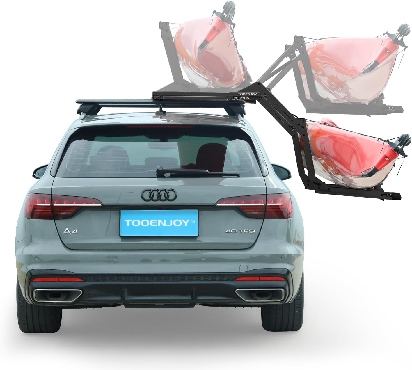 TOOENJOY Heavy-Duty Kayak Lift Assist Roof Rack, 100 LBS Capacity Kayak ...