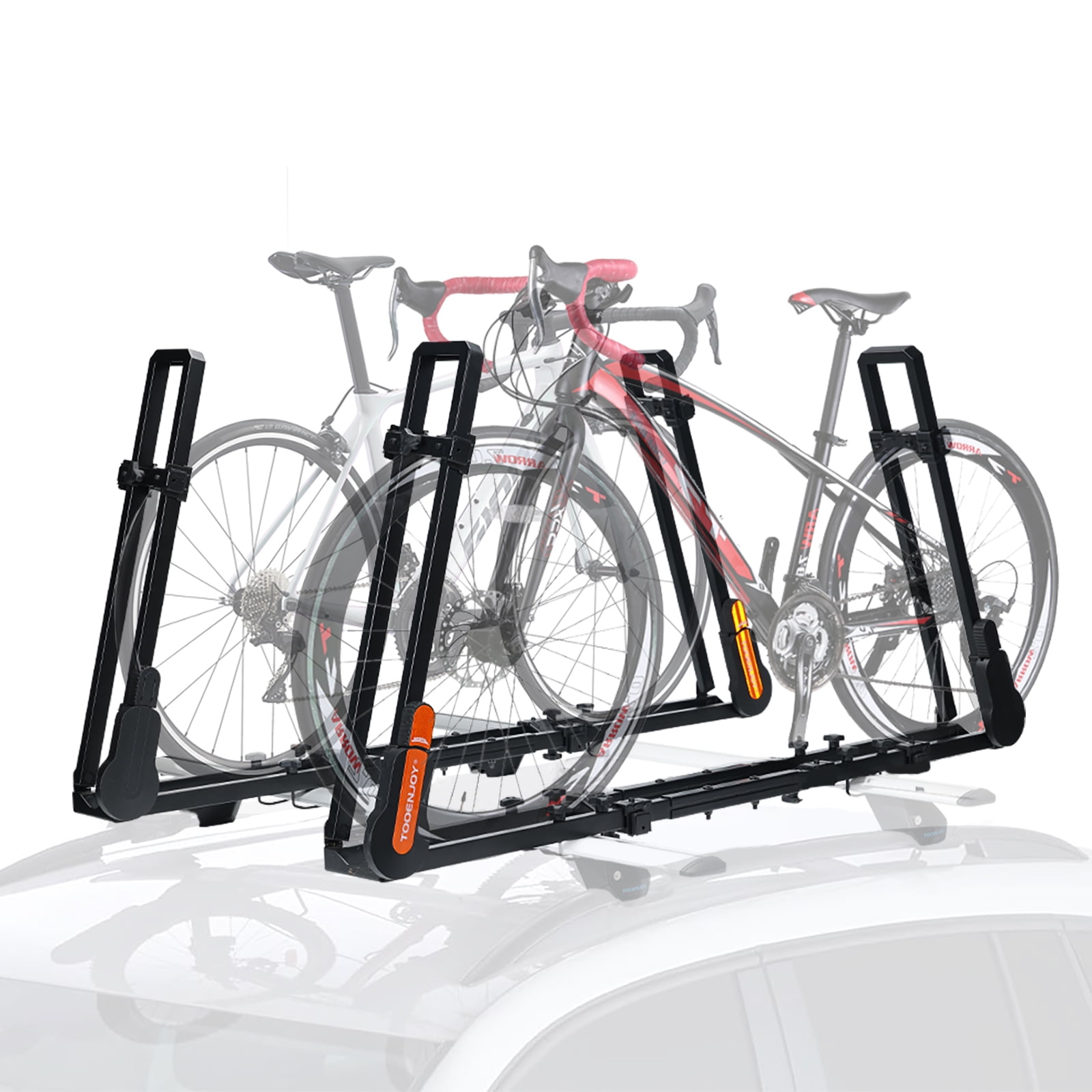 TOOENJOY Roof Mount Bicycle Car Rack, Upright Bike Rooftop Mount Rack ...