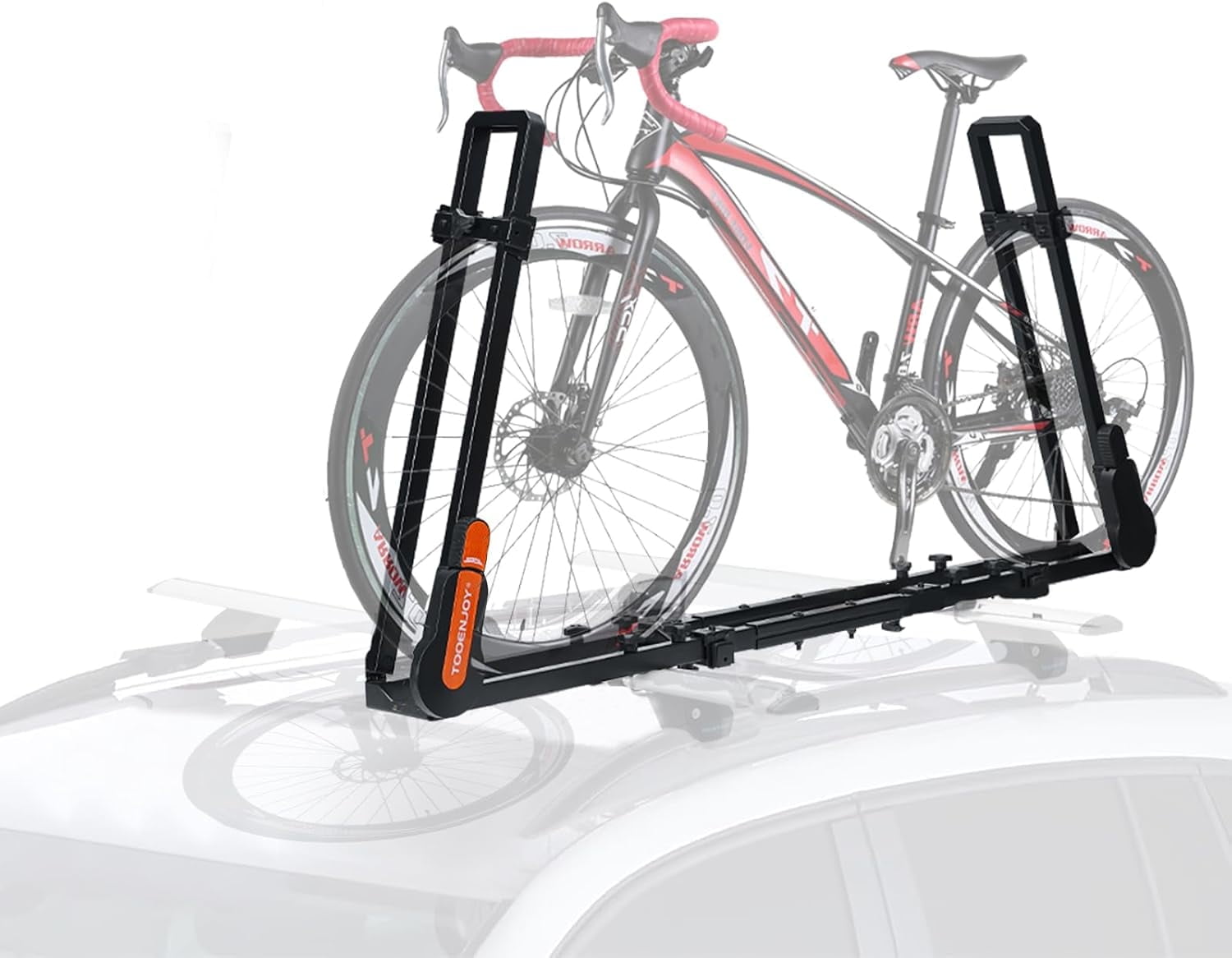 TOOENJOY Roof Mount Bicycle Car Rack, Upright Bike Rooftop Mount Rack ...