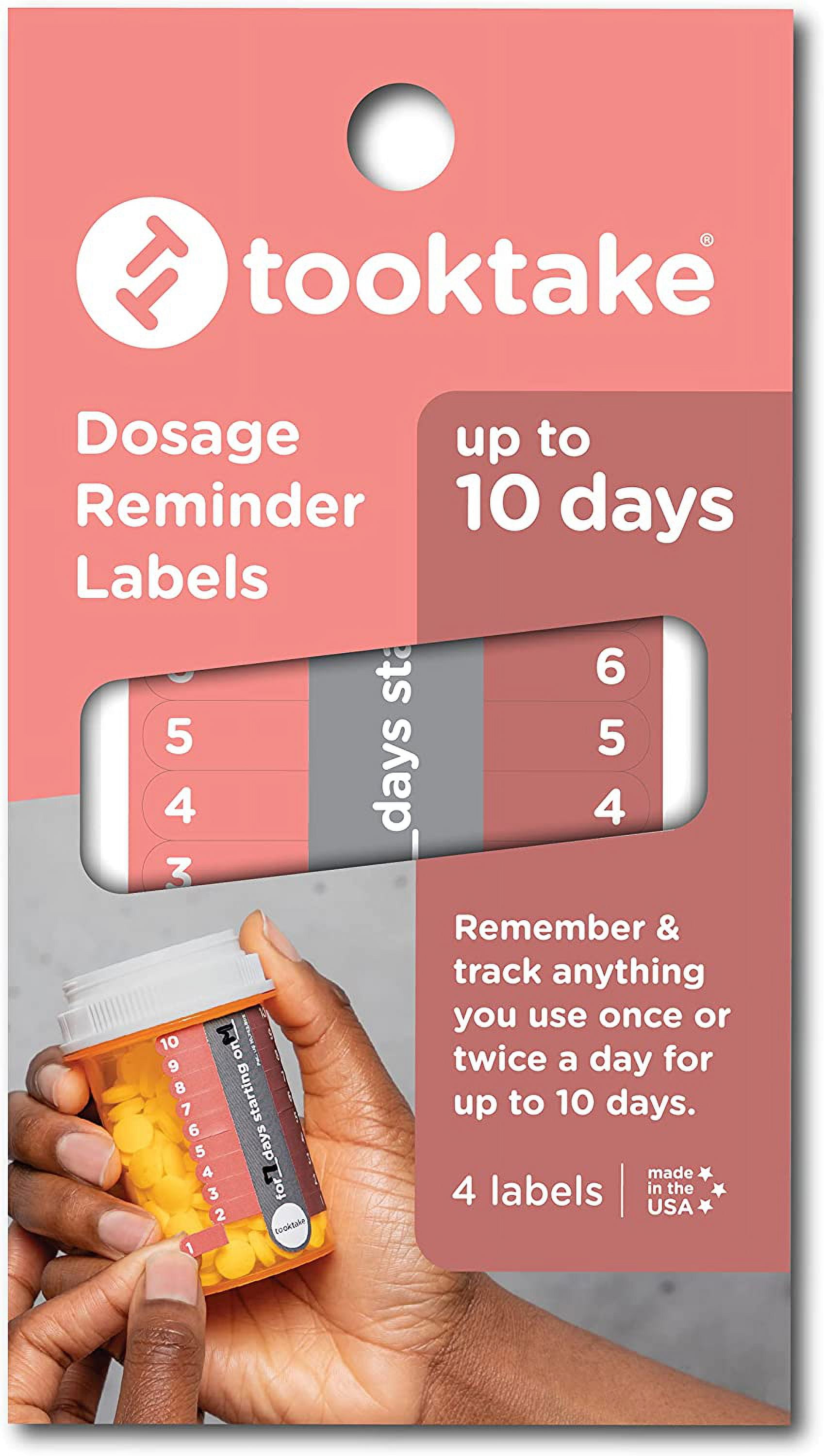 TOOKTAKE 10 day Dosage Reminder Labels for Vitamins and Medication in ...