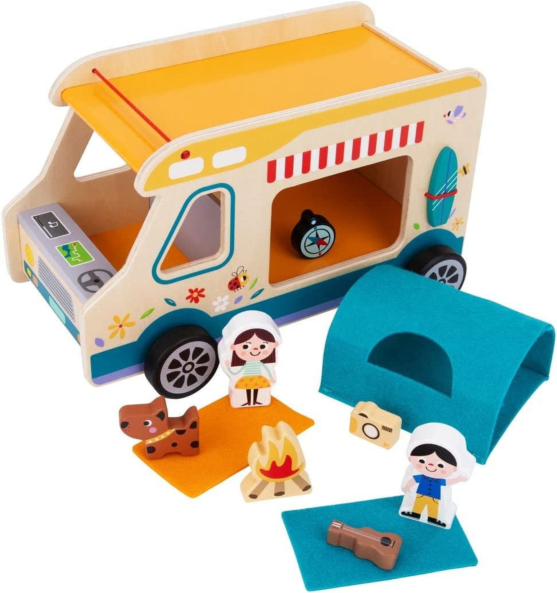 TOOKYLAND Camper Van Play Set - 13pcs - Toy RV Caravan for Kids, Ages 3 ...
