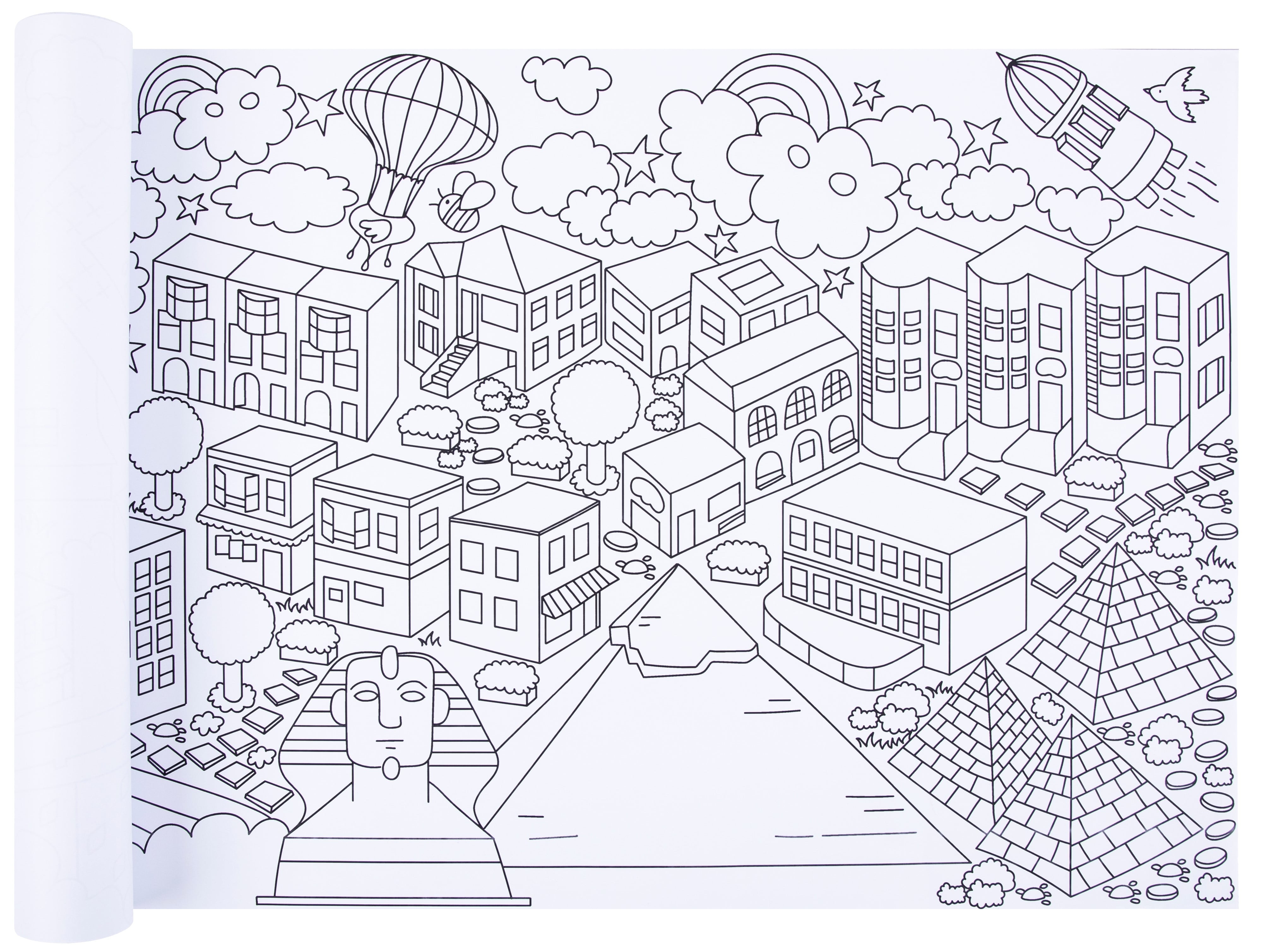 TOOKYLAND Kids Giant Coloring Roll - 11 x 236 in Sticky Drawing Paper ...