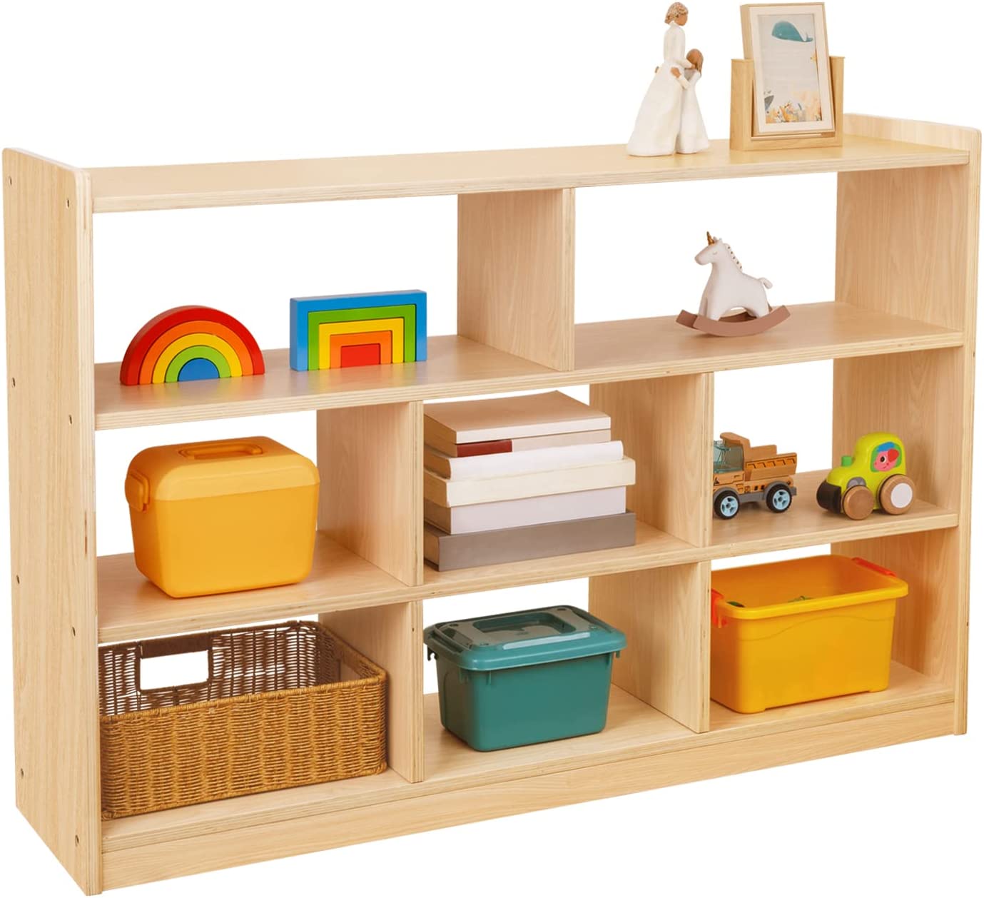 TOOKYLAND Montessori Shelf 8-Section Wood Storage Cabinet, Montessori ...