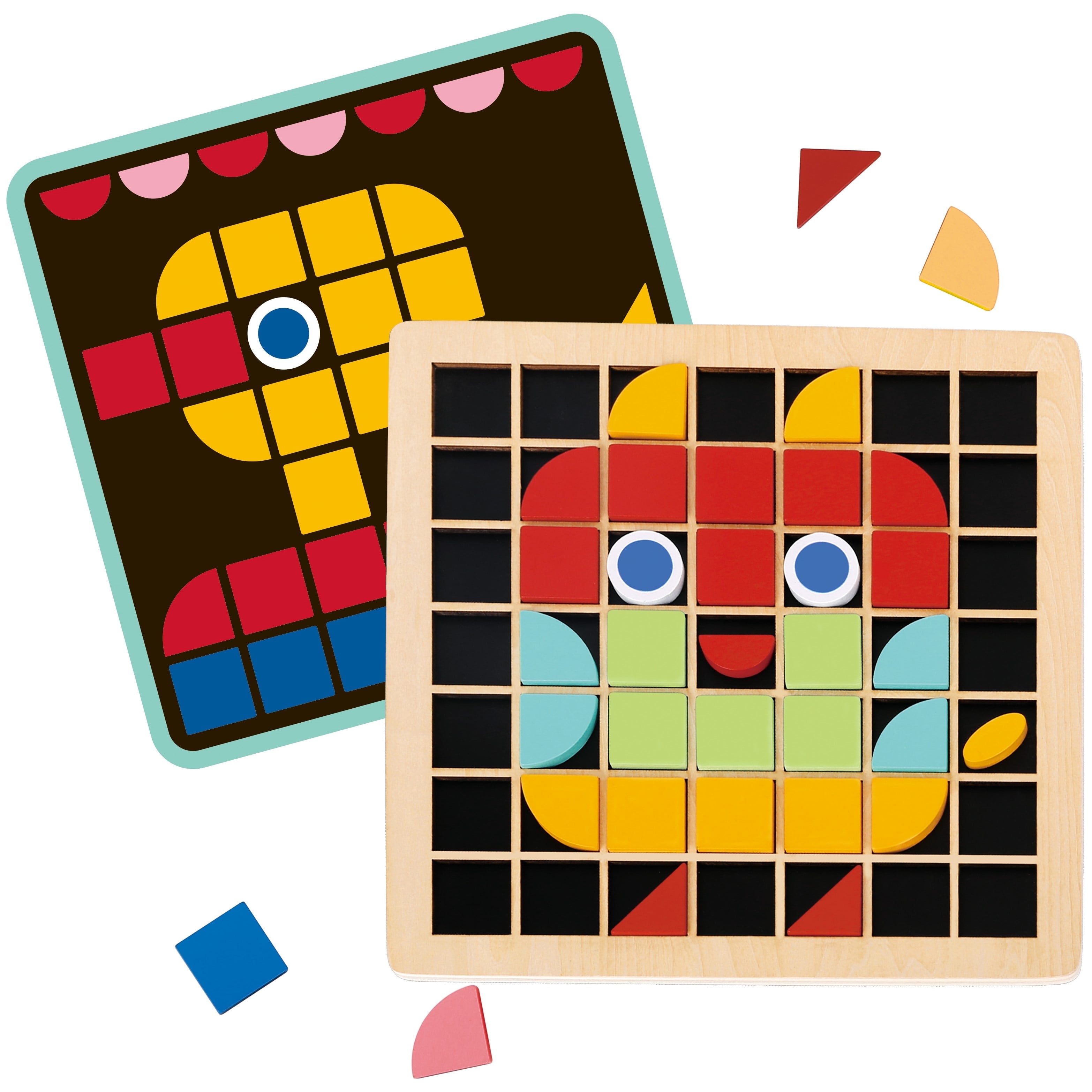 TOOKYLAND Wooden Mosaic Puzzle Board - 97pcs Pixel Puzzle, Ages 3 ...