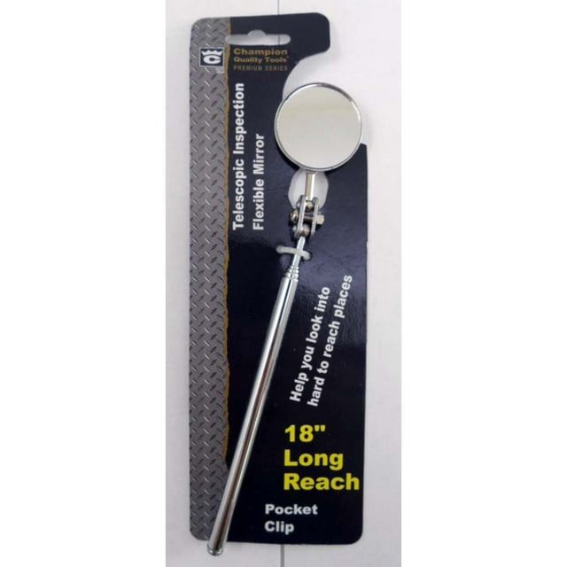 TOOL ESSENTIALS 1.25" Angled Inspection Mirror | 18" Extension Rod ...
