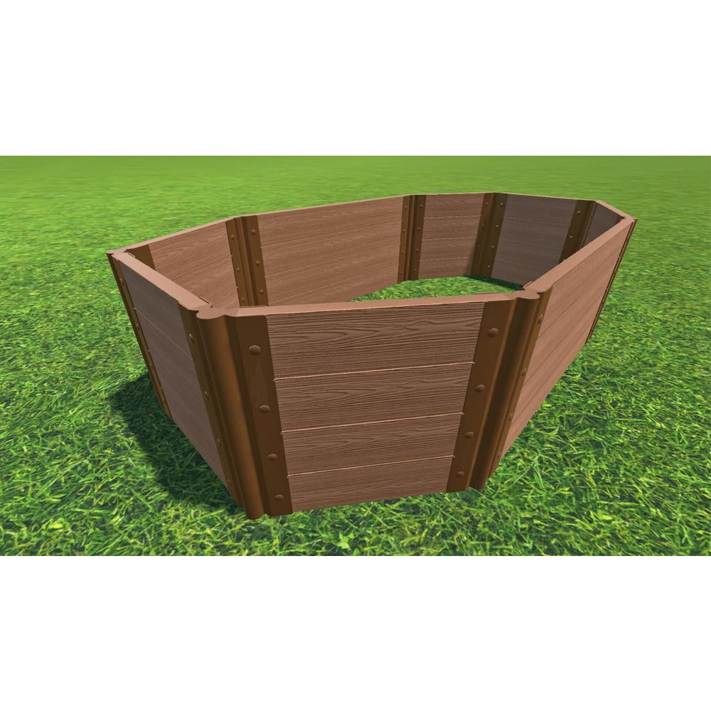 TOOL-FREE CLASSIC SIENNA 'ROMAN BATHTUB' 4' X 7' X 22" RAISED GARDEN BED (OCTAGON) - 2" PROFILE ...