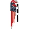 TOOL TEL-S9NPRE, RED, TAPER HEAD HEX KEY EXTRA LONG SET, INCH, 9PC 1/16 ...