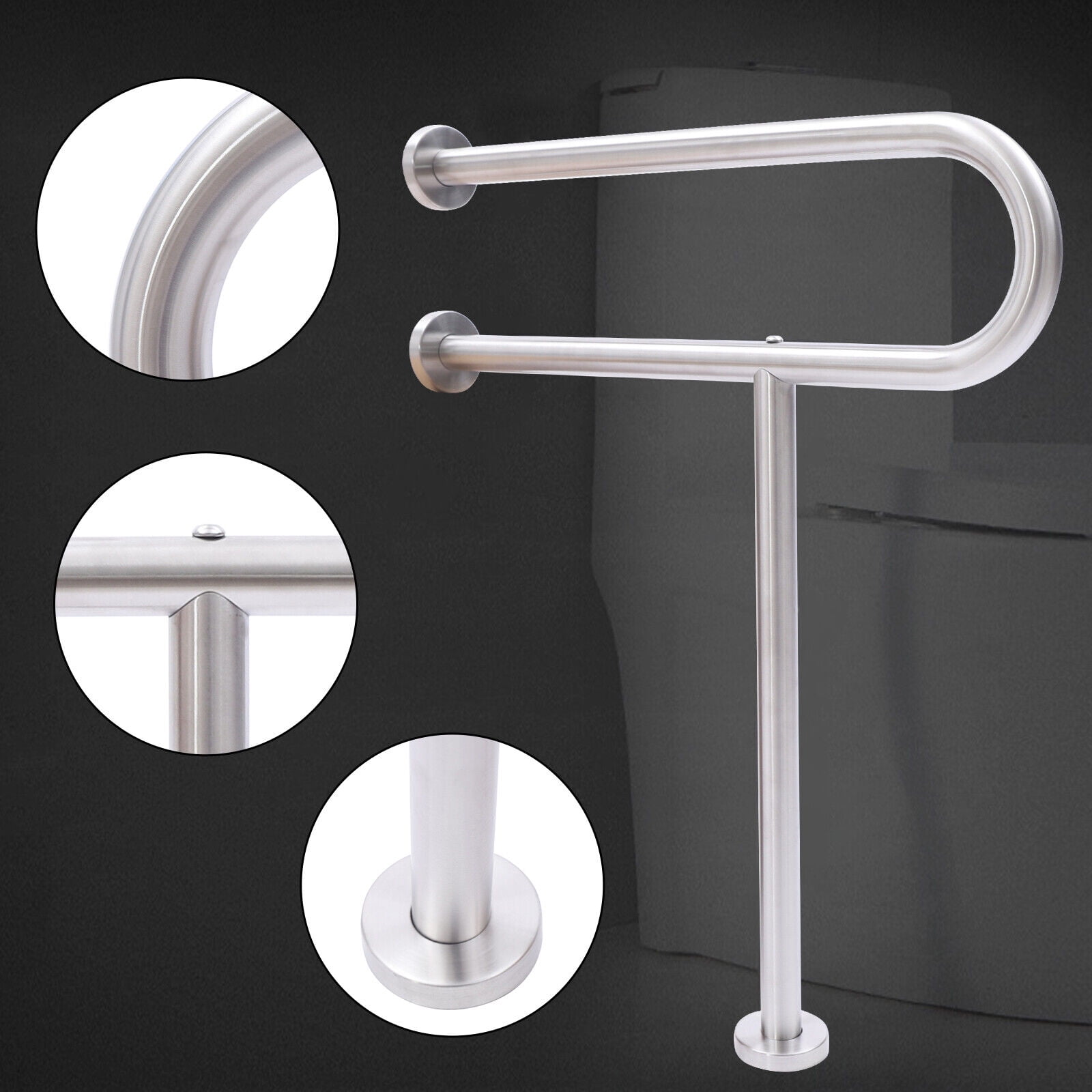 TOOL1SHOoo Heavy Duty Assistance Handicap Rail, Bathroom Toilet Safety ...