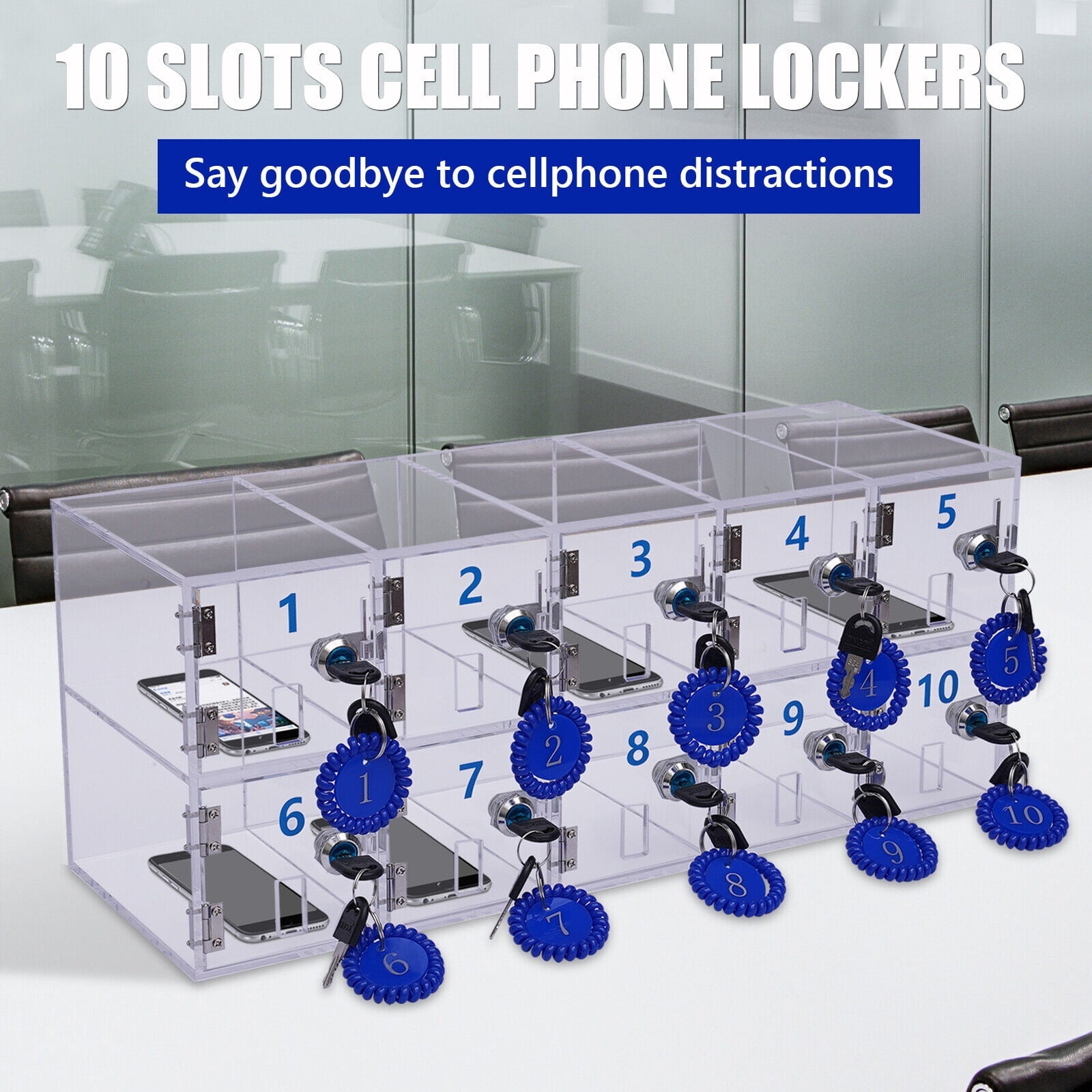 TOOL1SHOoo 10-Compartment Cell Phone Storage Cabinet, Classroom Office ...