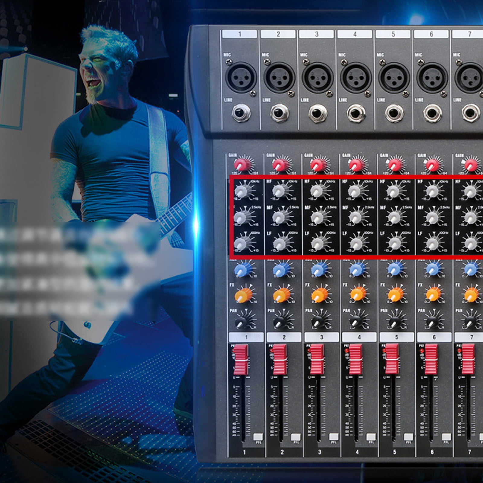 TOOL1SHOoo 12 Channel Bluetooth Mixer Sound Mixing Console,Live Studio ...