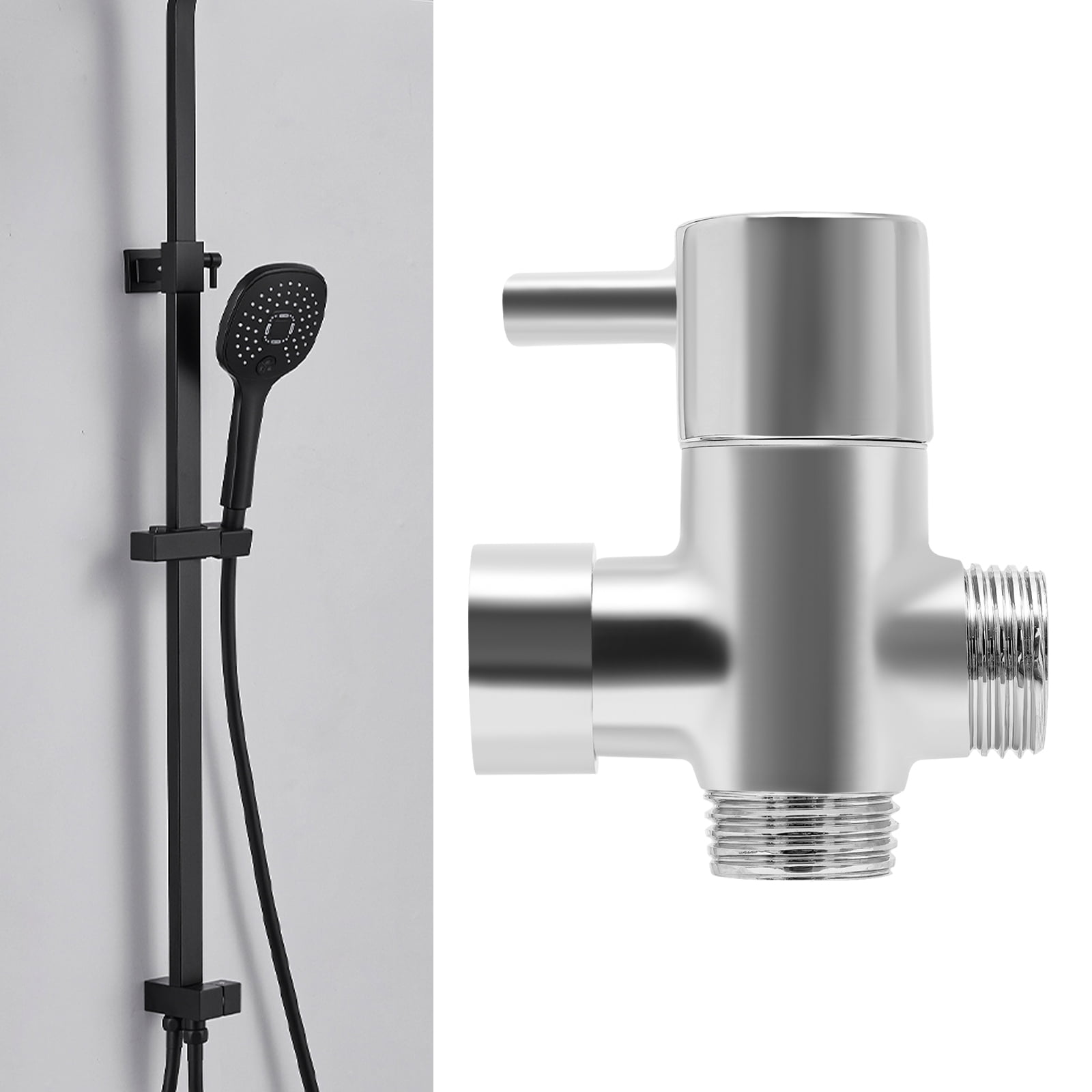 TOOL1SHOoo 3 Way Shower Head Water Splitter Diverter Valve,G1/2 T ...