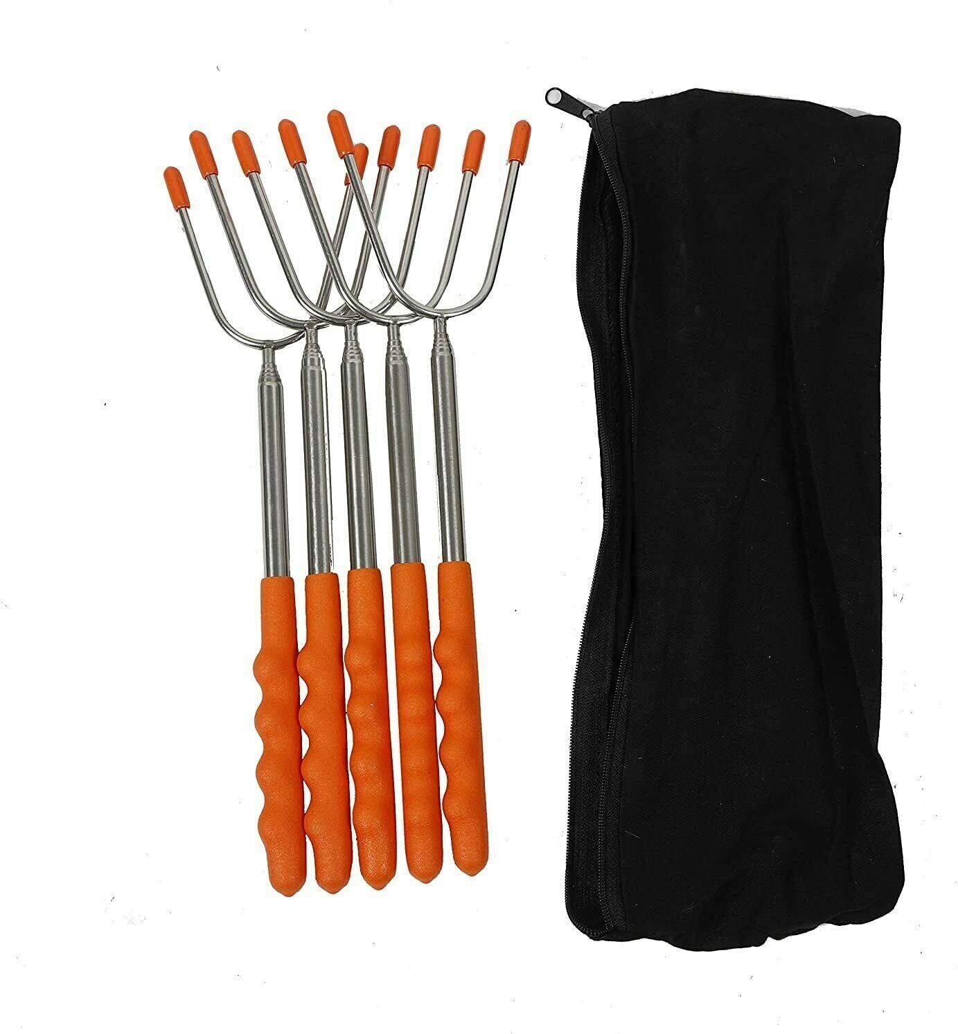 TOOL1SHOoo 5 Pcs Ultra-Long Telescopic Barbecue Roaster Stick with ...