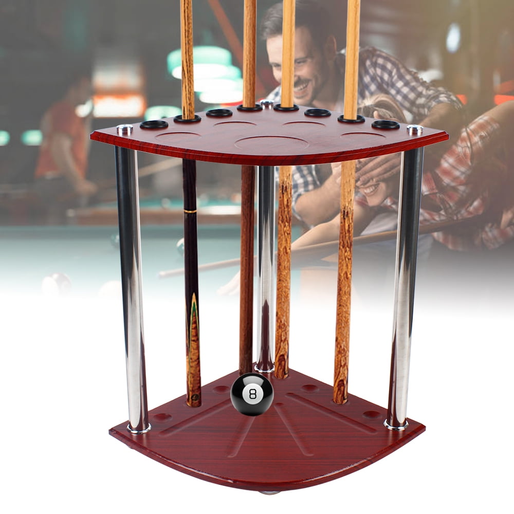 TOOL1SHOoo 7 Holds Pool Cue Stick Rack Holder Table Wood Pool Cue Rack ...