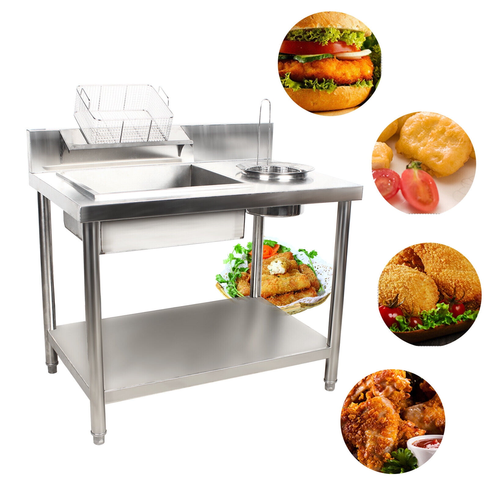 TOOL1SHOoo Breading Table Fried Food Prep Breader Station Chicken Fish ...