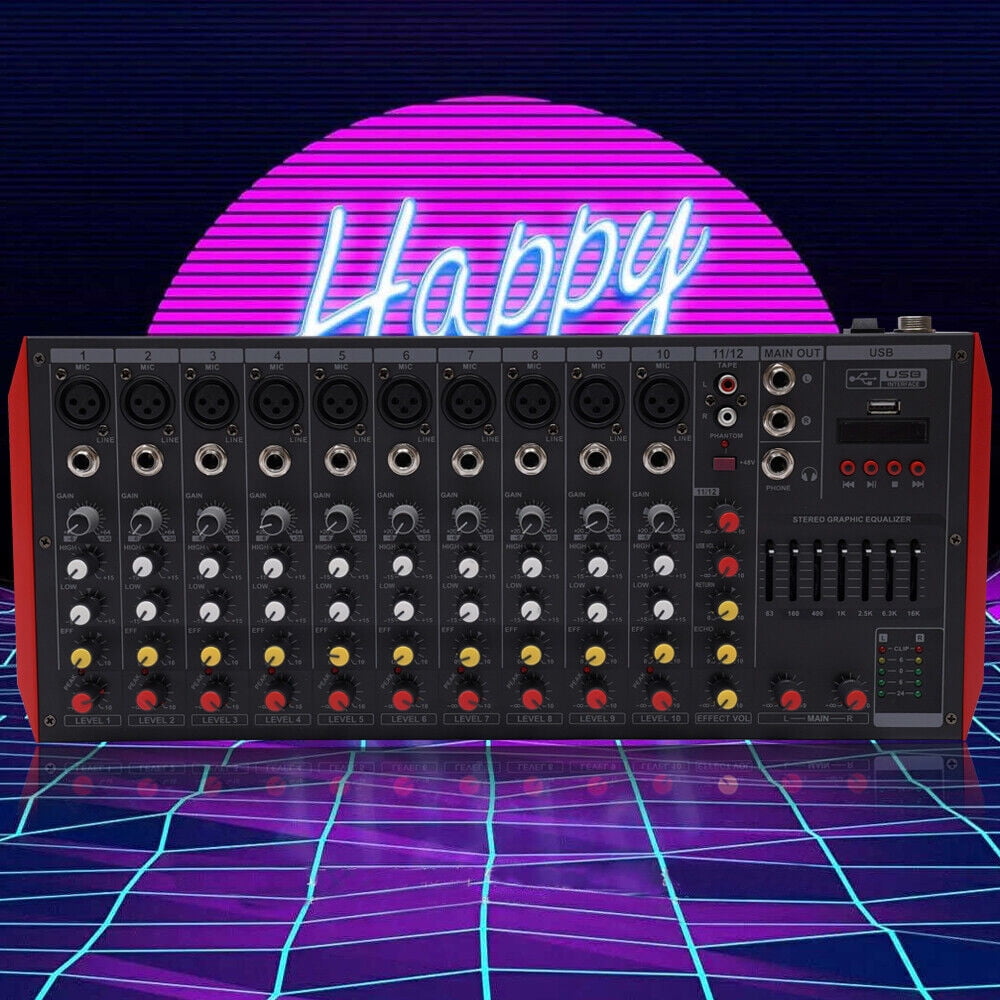 TOOL1SHOoo D12 12 Channel Audio Mixer,Sound Mixing Console Line Mixer ...