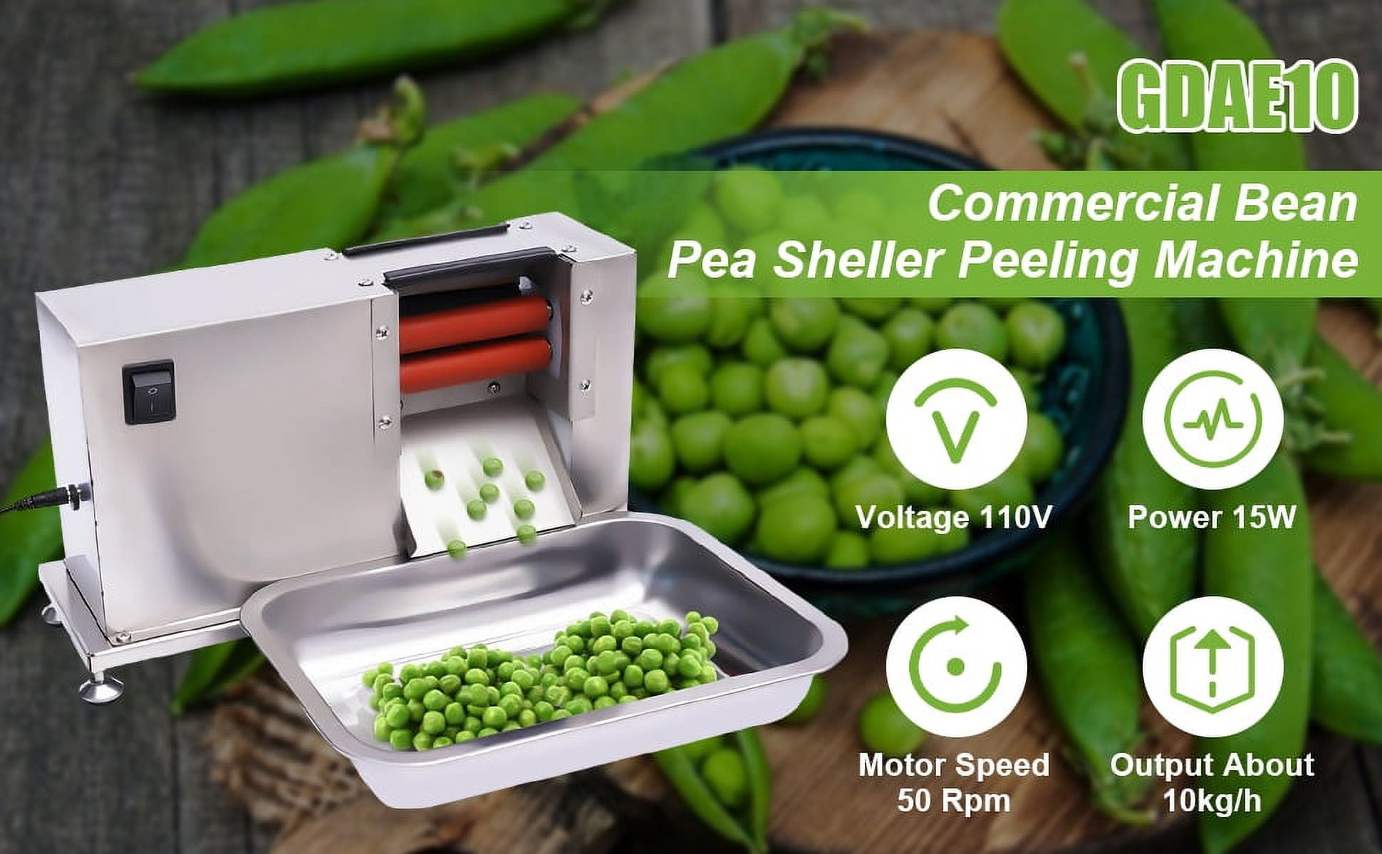 TOOL1SHOoo Electric Bean Peeling Machine,10kg/h Pea Peeler Bean Sheller ...