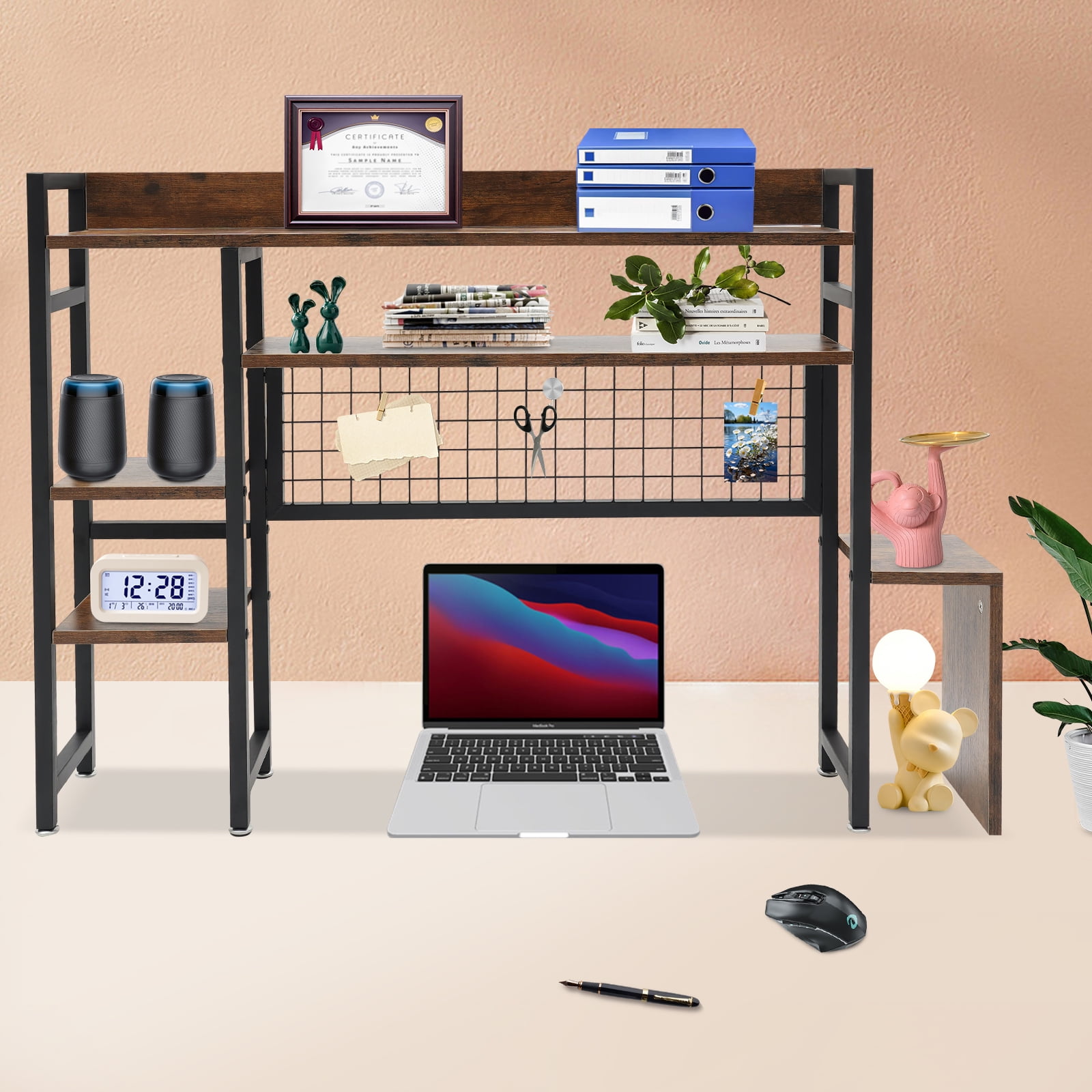 TOOL1SHOoo MDF Simple Modern Office Table Bookshelf Adjustable Feet ...