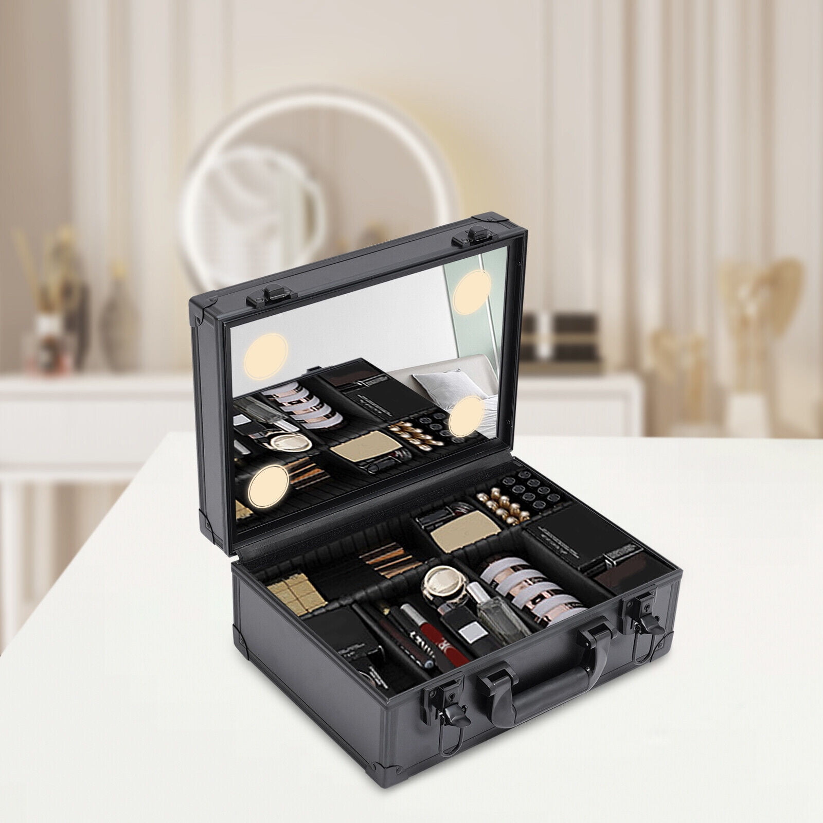 TOOL1SHOoo Makeup Train Case - Cosmetic Organizer Box Makeup Case with ...