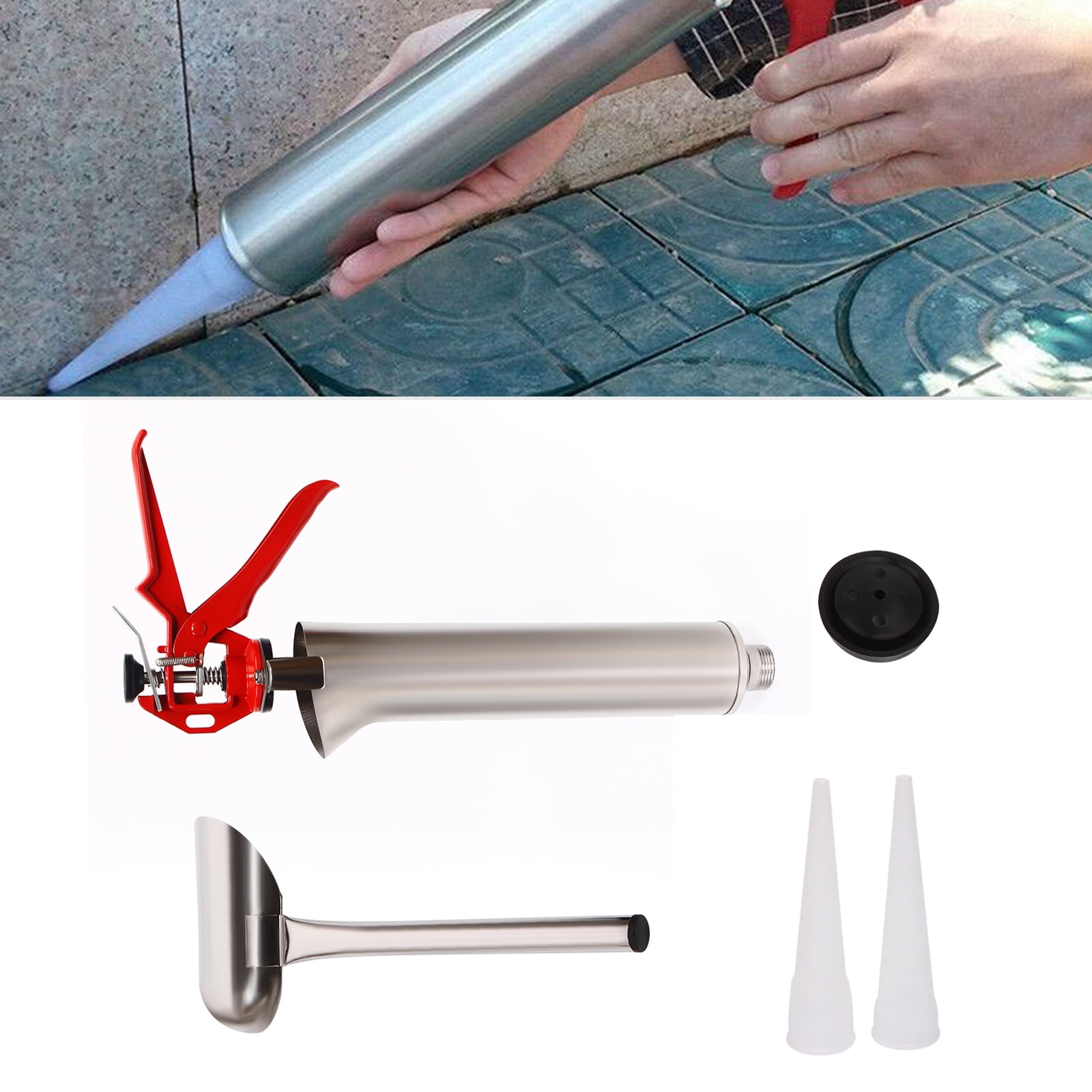 TOOL1SHOoo Mortar Gun For Brick Pointing with 2 Nozzles for Cement lime ...