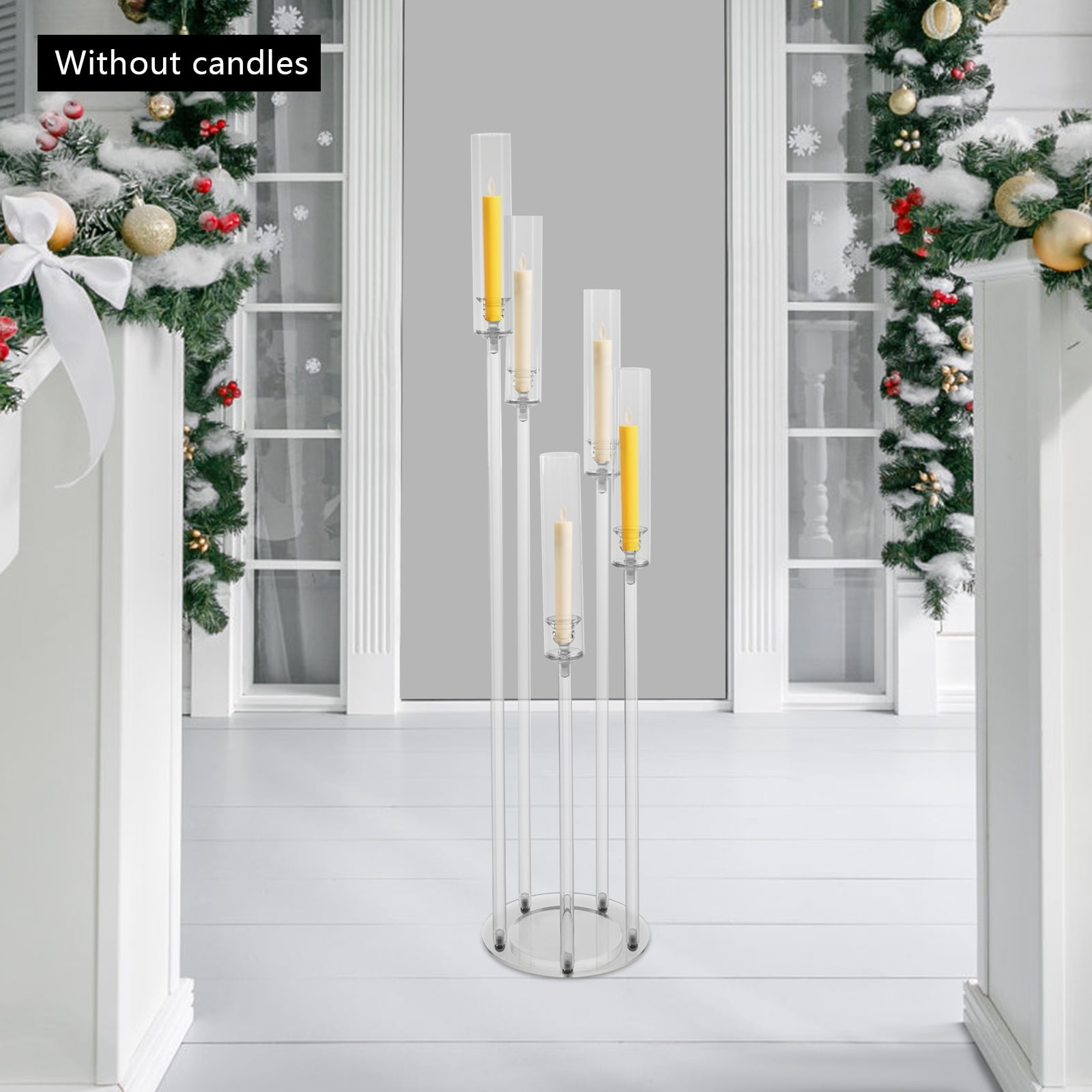 TOOL1SHOoo Pcs Acrylic Candelabra Clear 5 Arms Candle Holder for ...