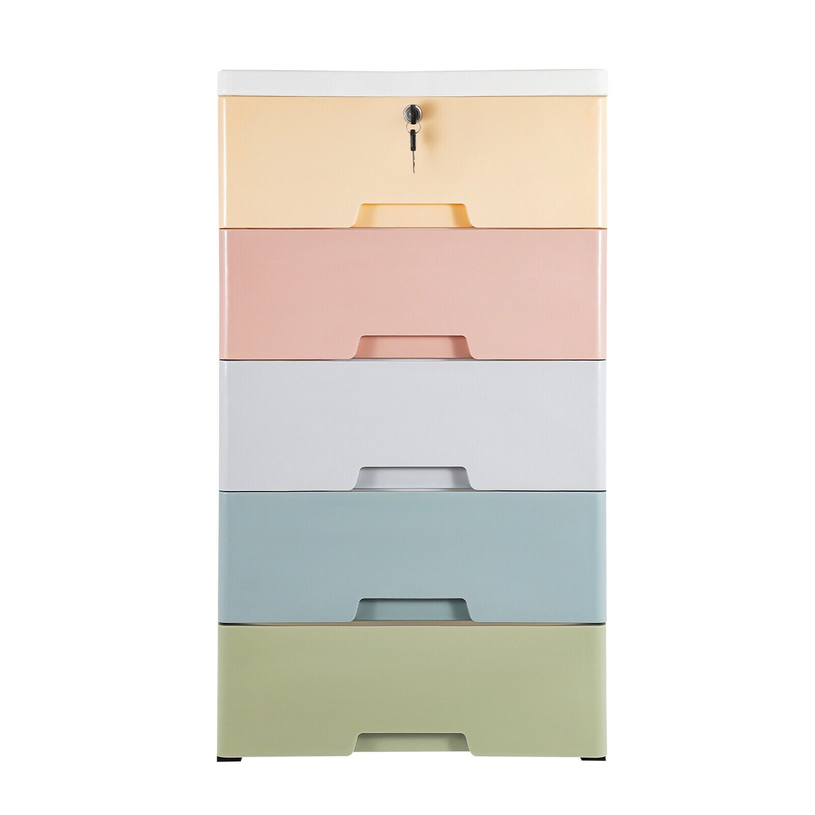 TOOL1SHOoo Plastic 5 Drawer Dresser, Stackable Storage Cabinet, Clothes ...