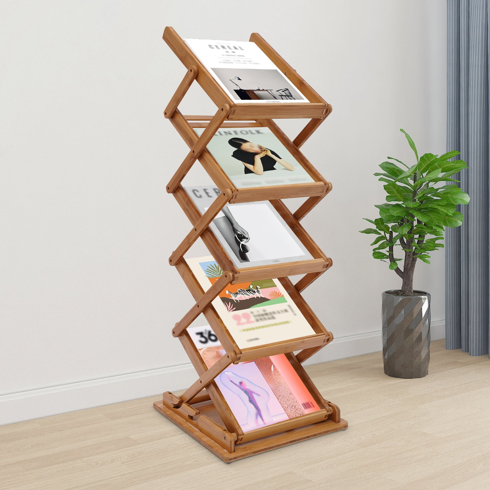TOOL1SHOoo Portable Foldable wood Literature Rack Display Holder Stand ...