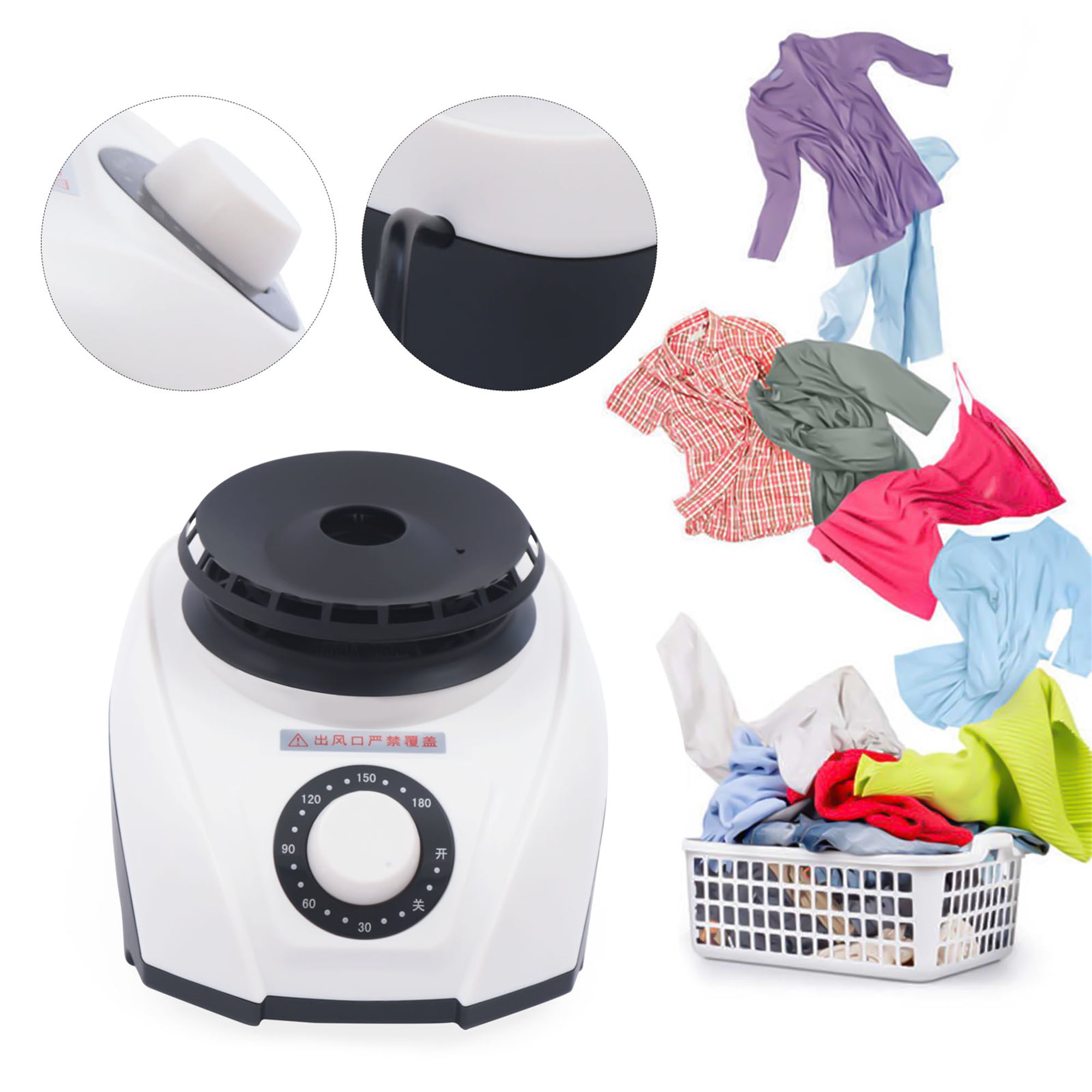 TOOL1SHOoo Portable Mini Electric Machine 1200W Clothes Dyer Quiet for Model ZH863 for Dryers ...