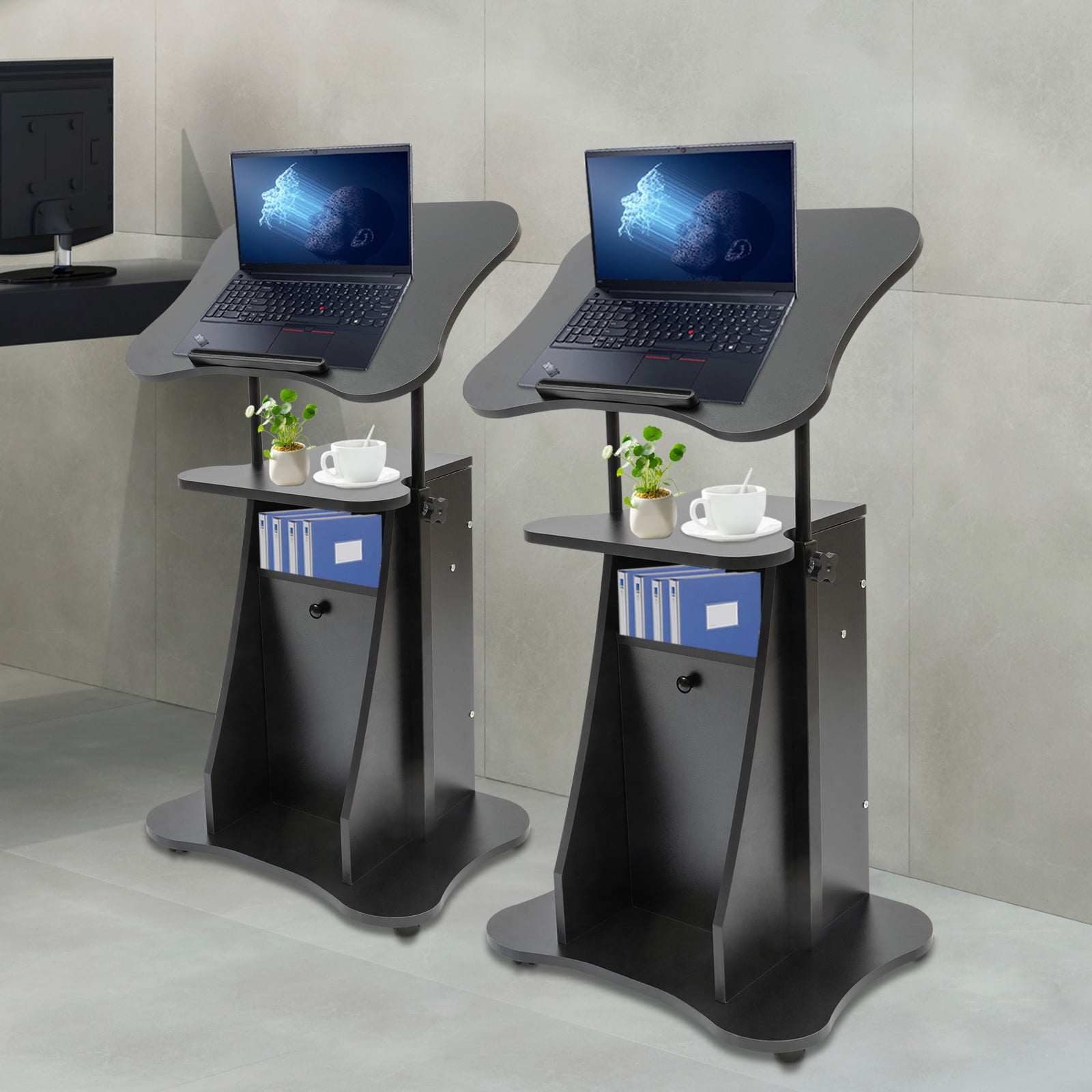 TOOL1SHOoo Portable Rolling Podium Mobile Standing Laptop Desk ...