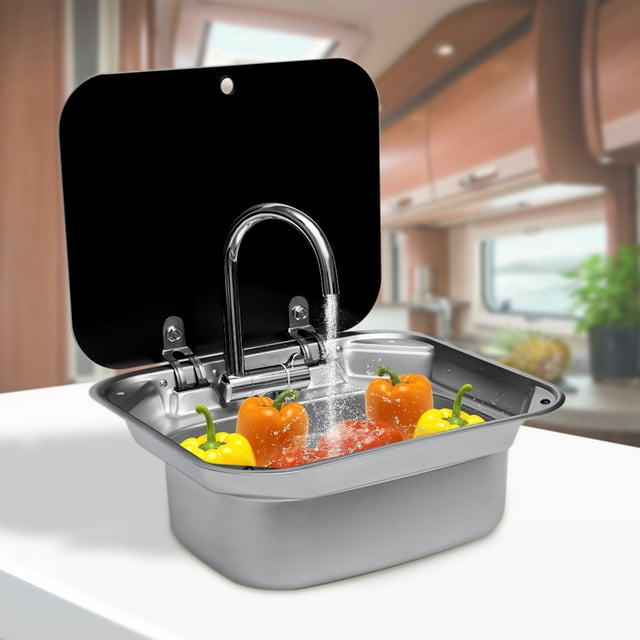TOOL1SHOoo RV Caravan or Boat Stainless Steel Hand Wash Basin Sink with ...