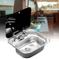 TOOL1SHOoo Small Drain Mobile RV Caravan Kitchen Sink with Cover, 304 ...