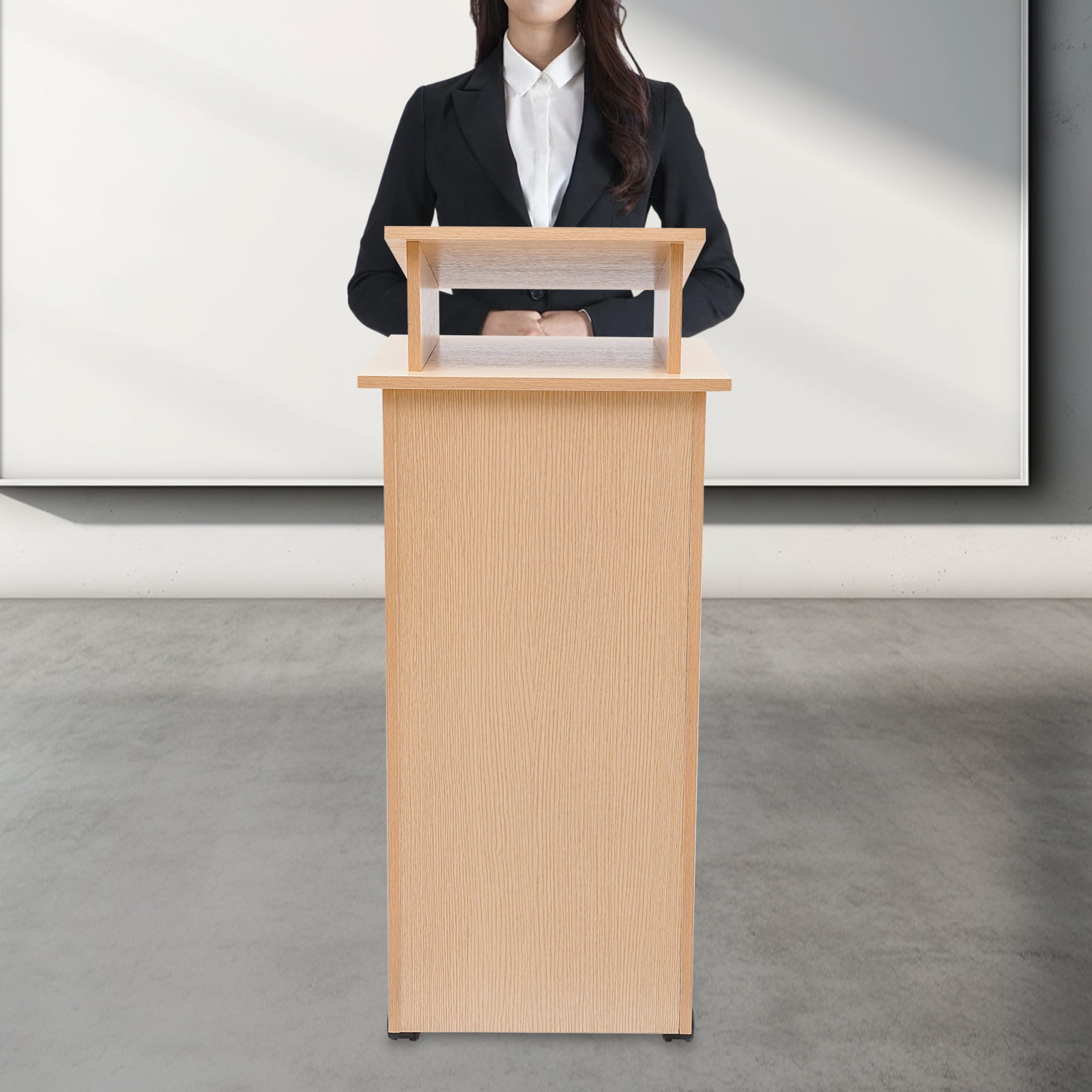 TOOL1SHOoo Rolling Wood Podium with 4 Wheels,,44*18*18in,Movable Desk ...