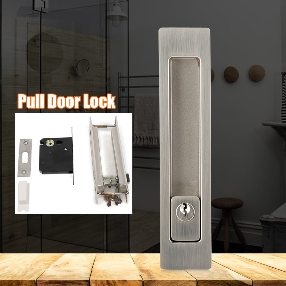 TOOL1SHOoo Sliding Door Handle Lock Hardware Silver with Key - Walmart.com