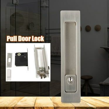 Tall Square Pocket Door Lock, Passage (Hall/Closet) Latch, Satin Nickel ...